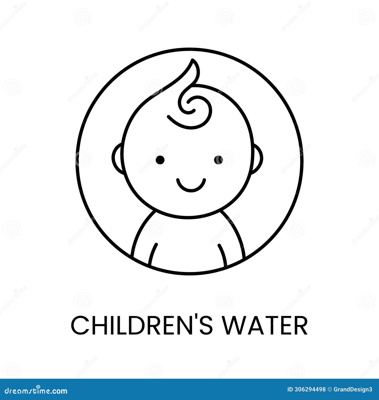 For Children Water Line Vector Icon with Editable Stroke for Placement ...
