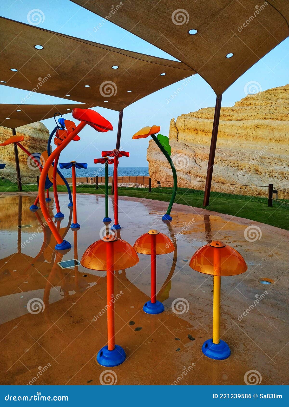 Children Water Play Ground in Muscat Stock Photo - Image of park, city ...