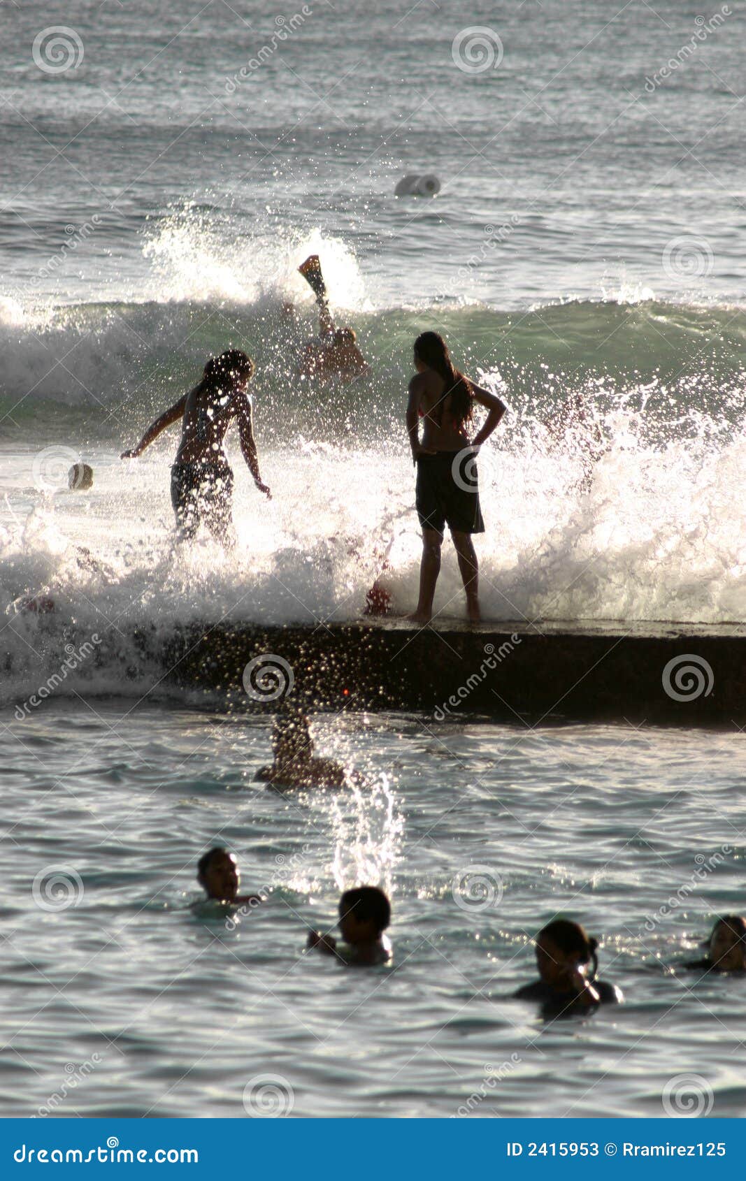 Children and wave editorial stock photo. Image of climate - 2415953