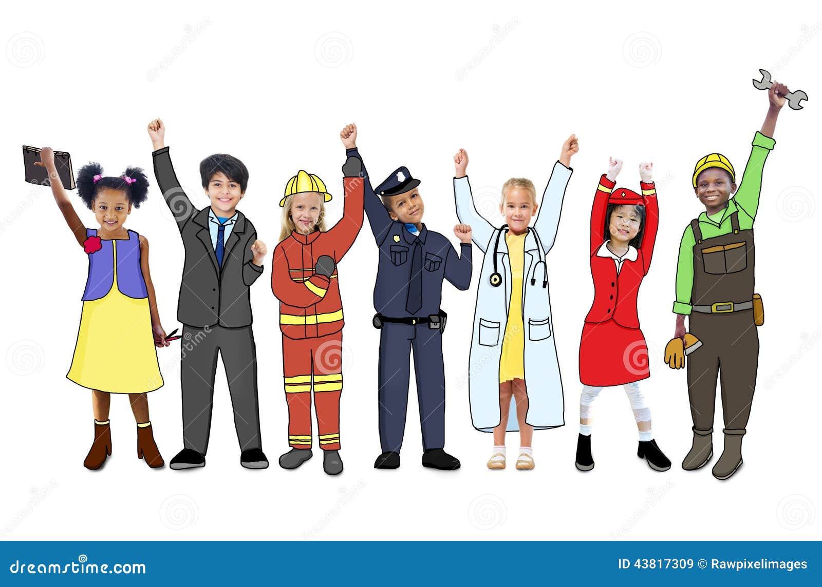 Children Wearing Future Job Uniforms Royalty-Free Stock Photography ...