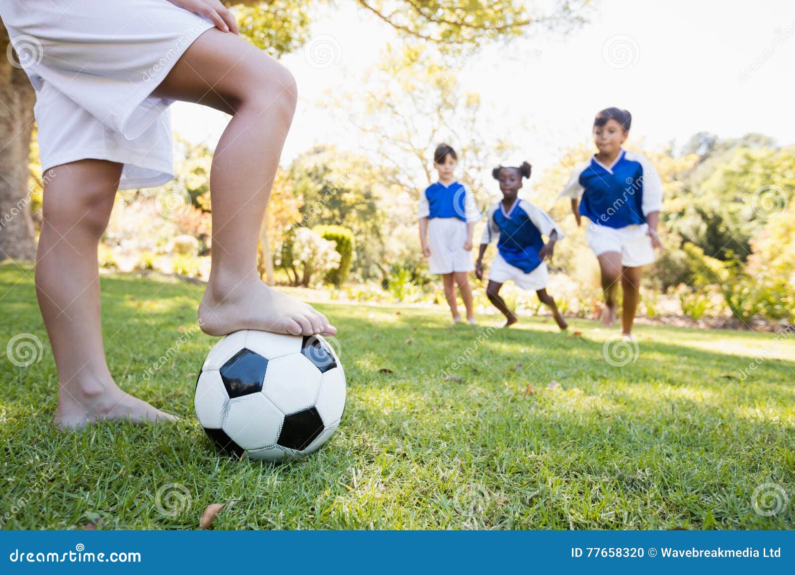 Children Wearing Soccer Uniform Playing a Match Stock Photo - Image of ...