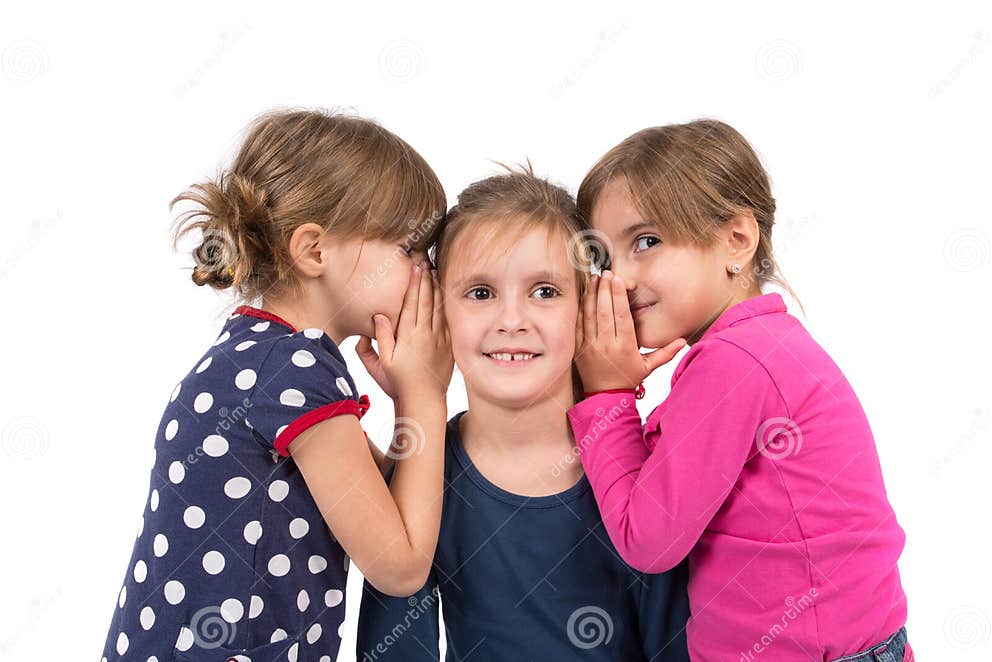 Children whispering stock image. Image of entertainment - 35446793