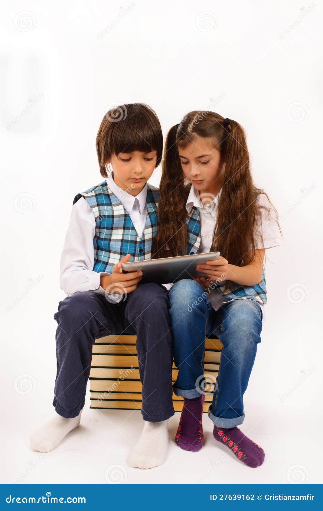 Children Who are Struggling for Tablet Pc Stock Photo - Image of ...