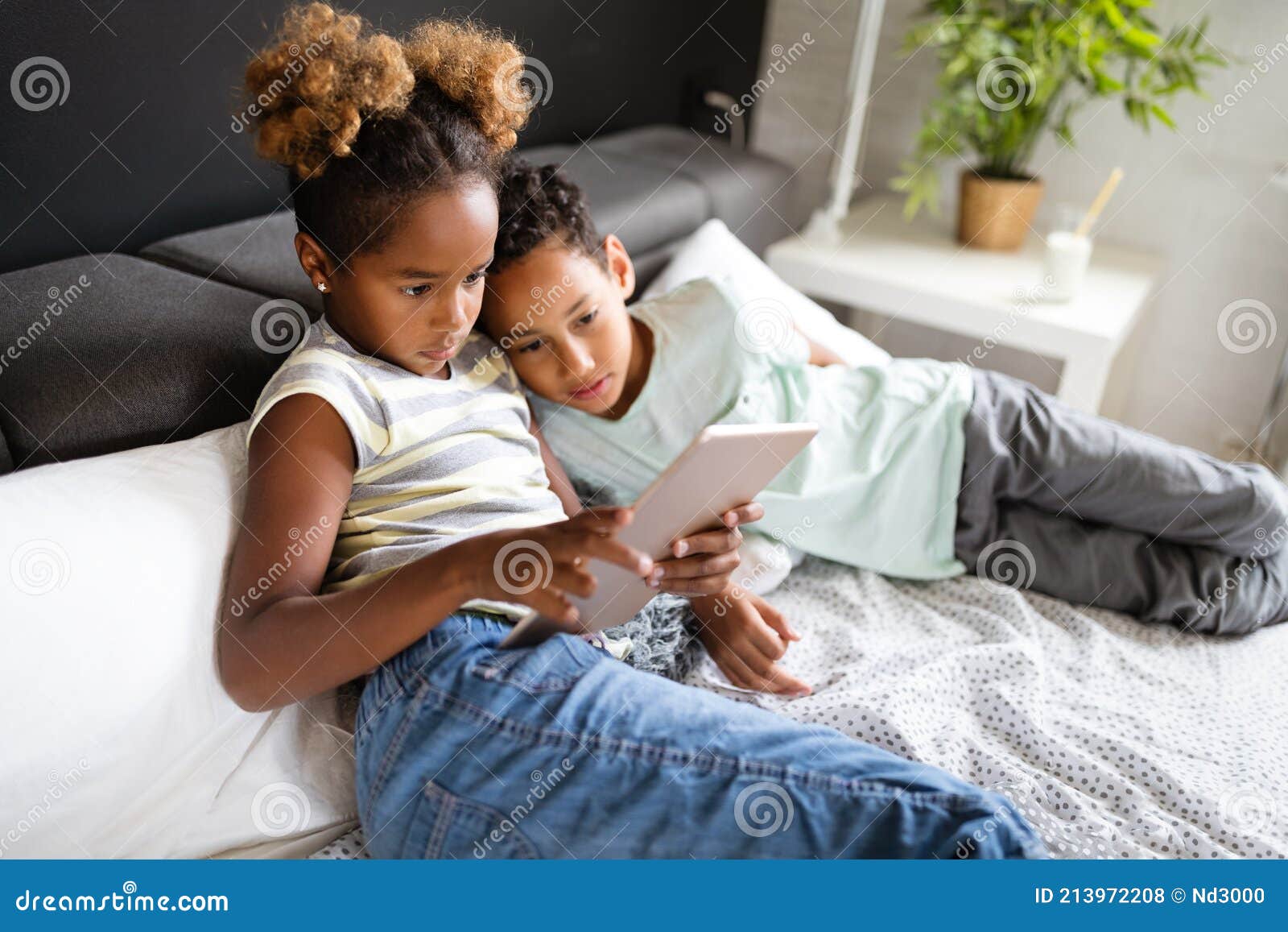 Children Who Use Too Much Technology, Device are Not so Creative Stock ...