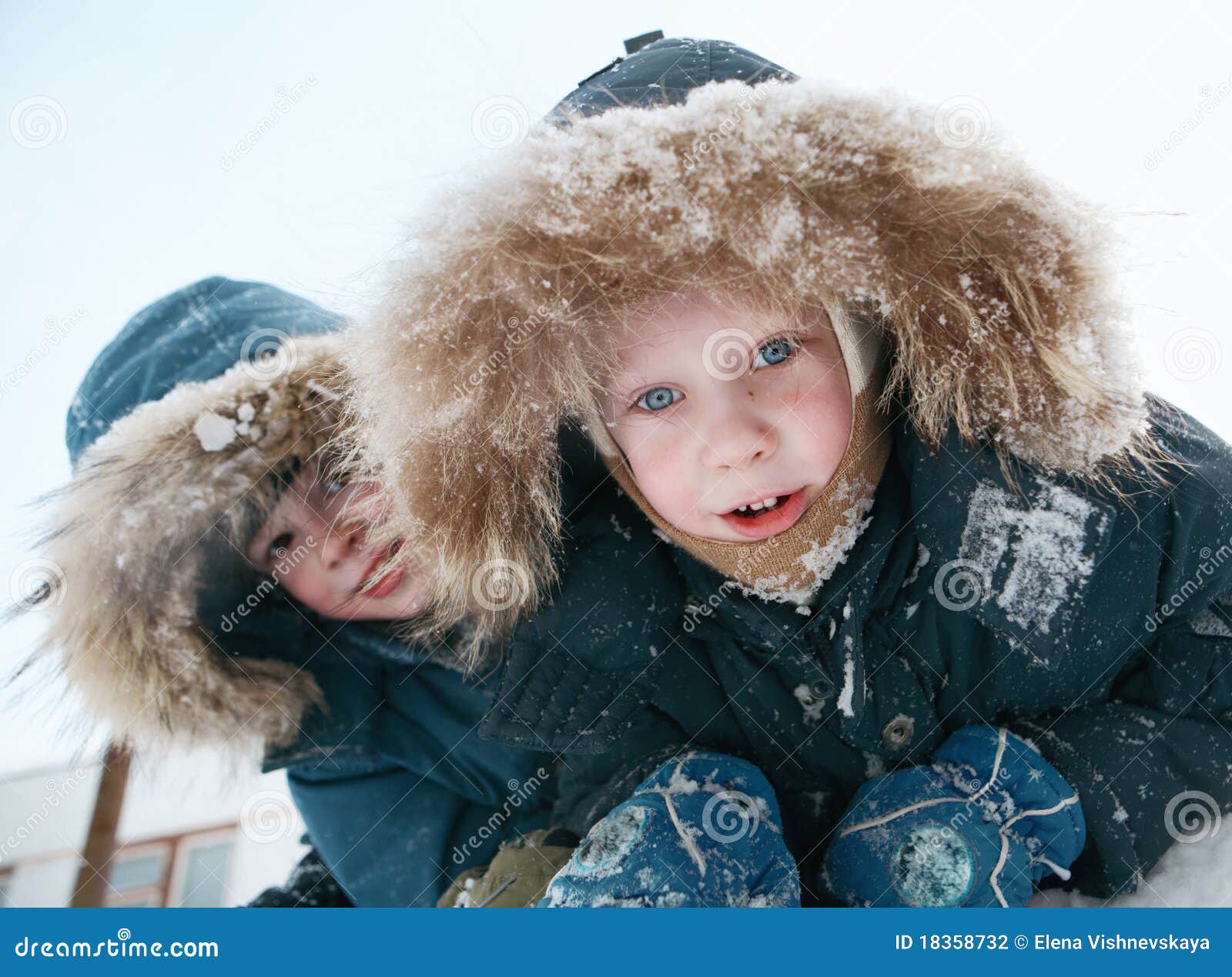 Children in the winter stock photo. Image of beautiful - 18358732