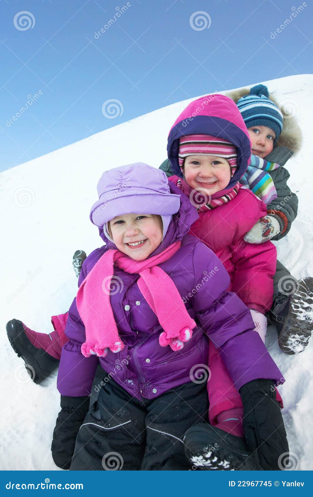 Children in winter stock image. Image of group, leisure - 22967745