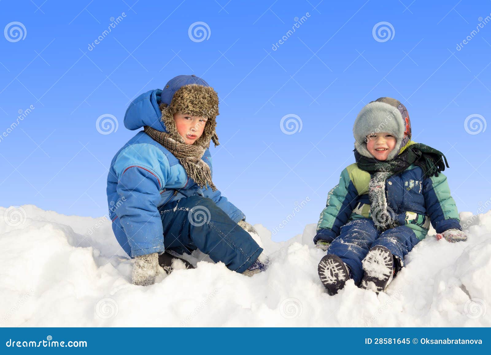Children in winter stock image. Image of children, family - 28581645