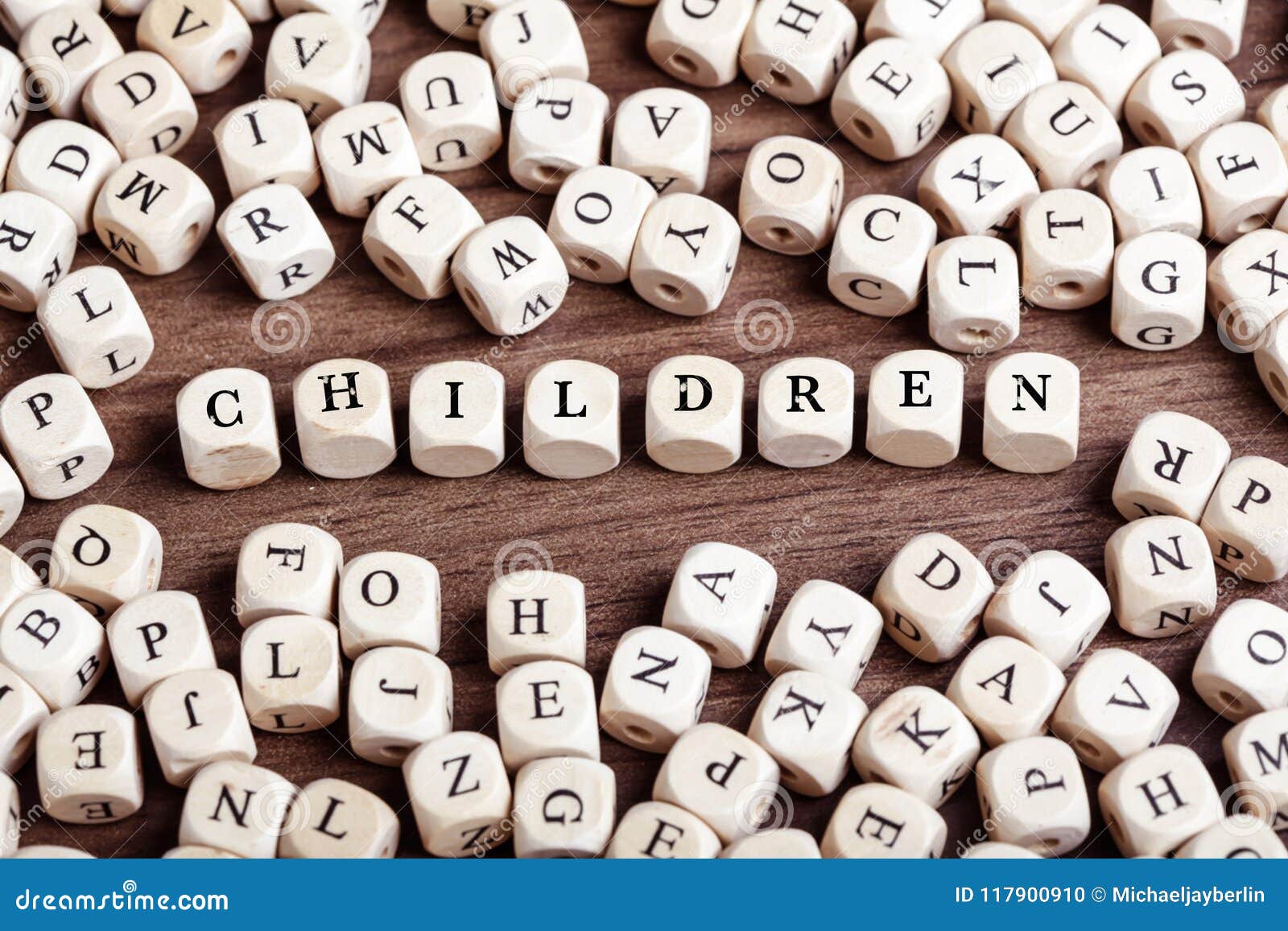 Children Word on Cube Letters Stock Photo - Image of international ...