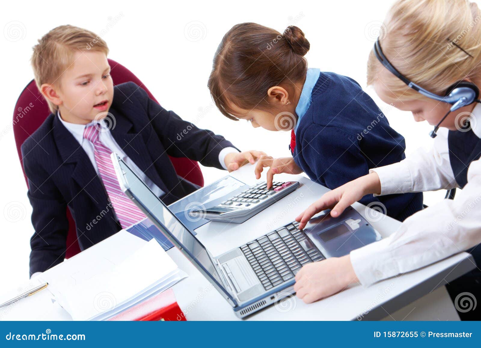 Children working stock image. Image of corporate, computing - 15872655