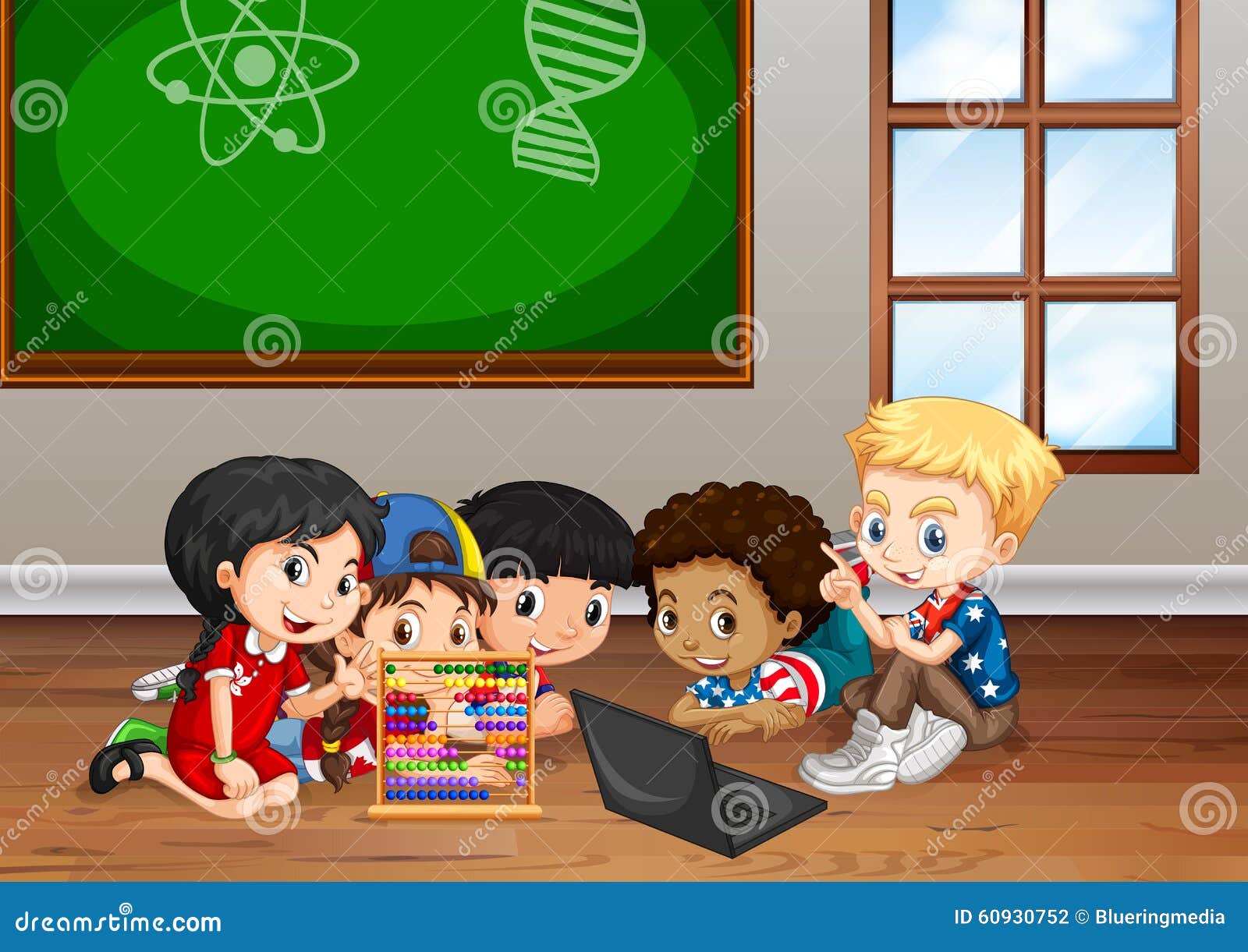 Children Working in Classroom Stock Vector - Illustration of kids ...