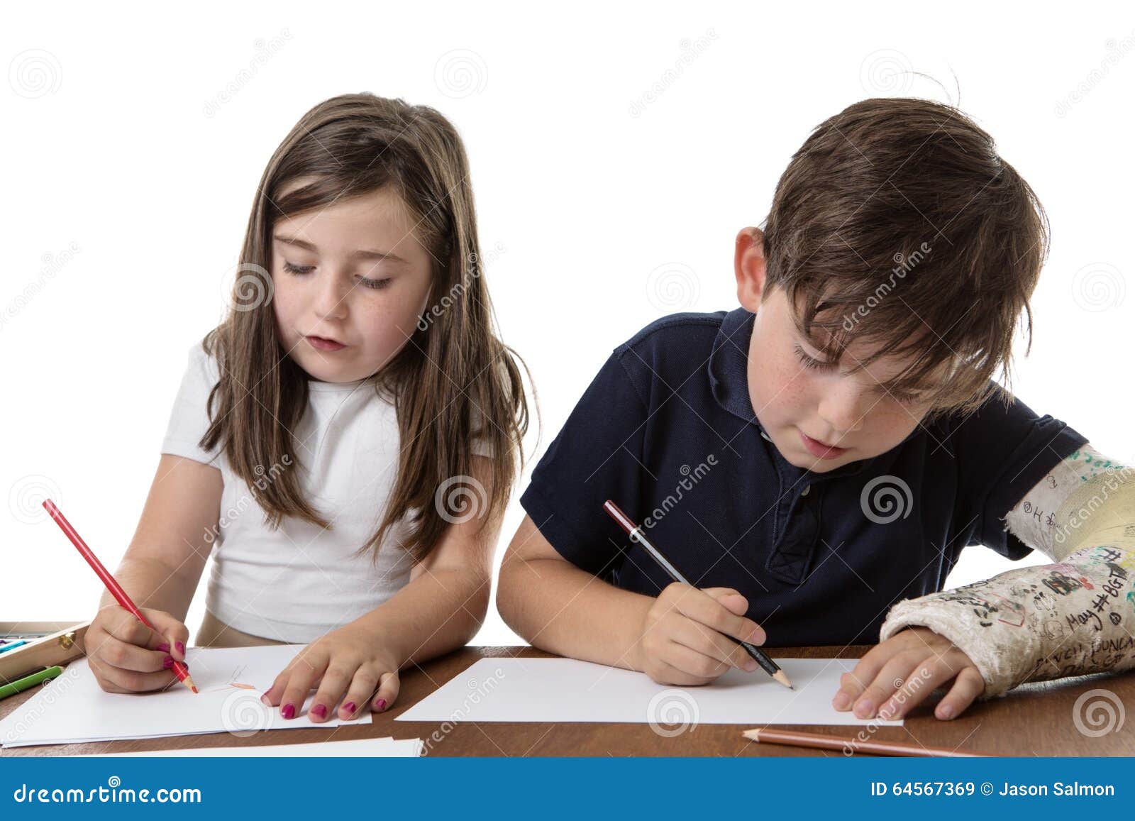 Children working hard stock image. Image of caucasian - 64567369