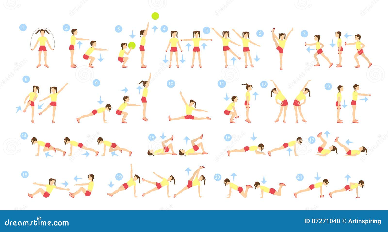 Children Workout. Kid Sport, Wellness And Physical Health. Child ...