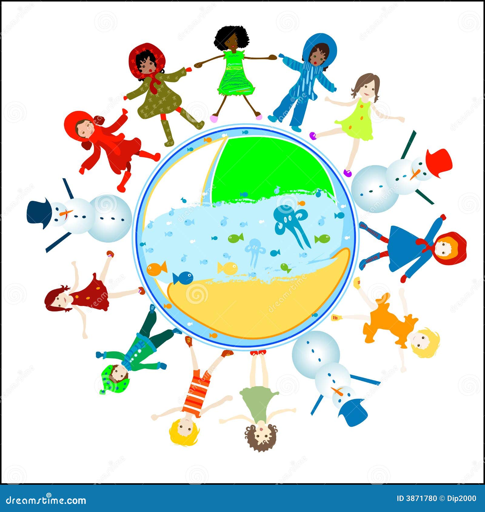 Children world stock vector. Illustration of kids, jellyfish - 3871780