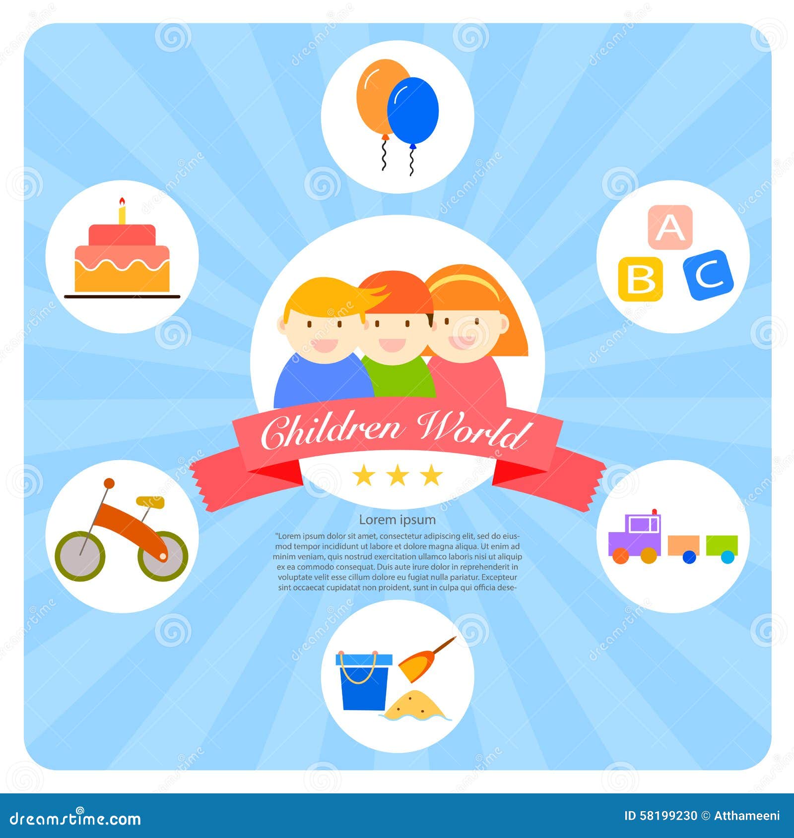 Children World Cartoon Infographics Stock Vector - Illustration of ...