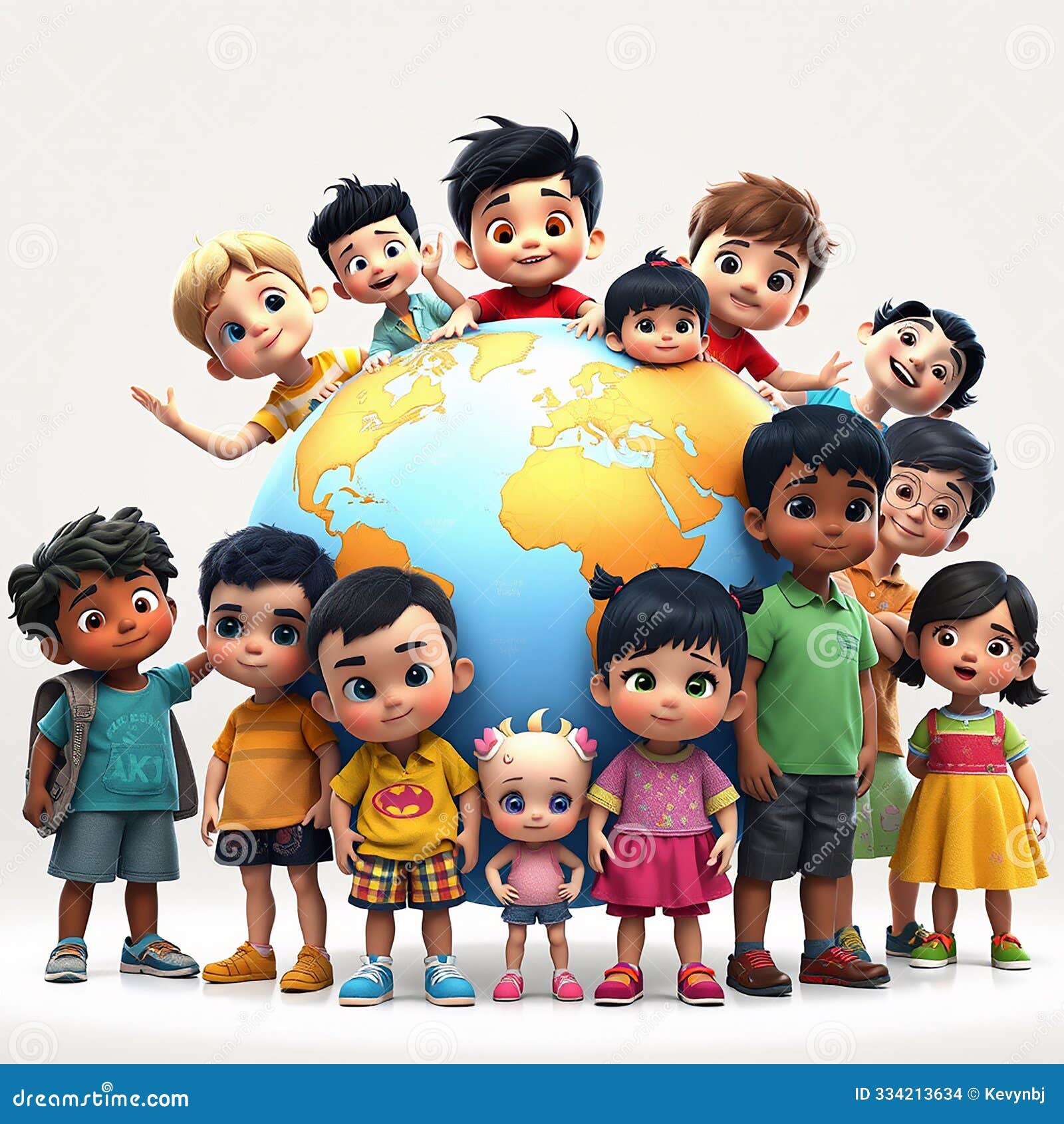 Children of the World. 3D Vector Illustration of a Children Stock ...