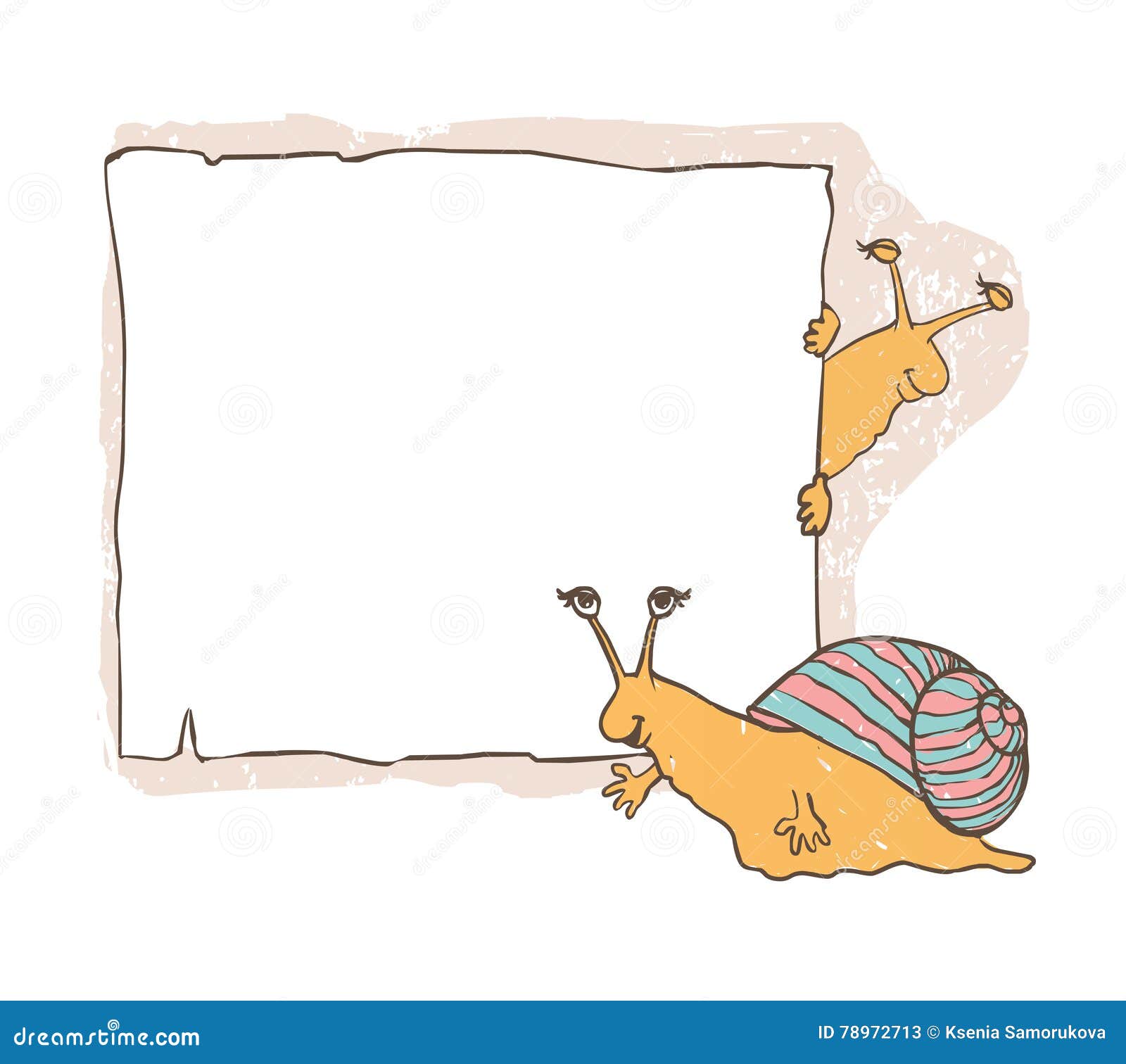 Childrens Background. Snails with Frame Stock Vector - Illustration of ...