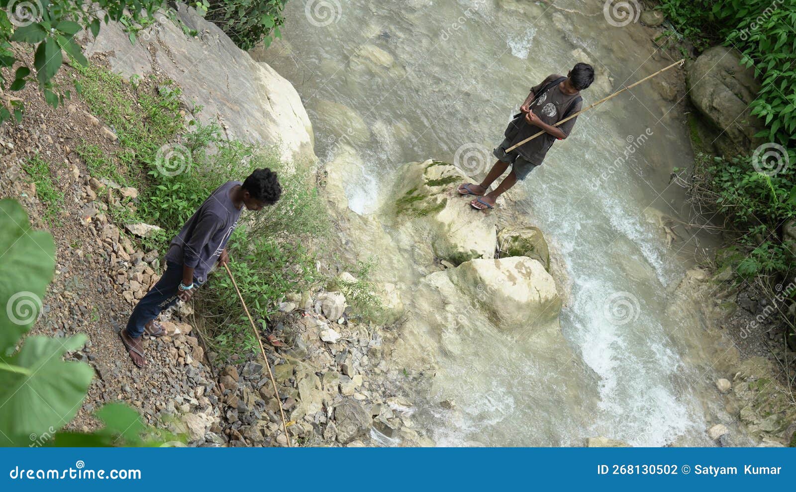 Children Catching Fish in River Image Hd Editorial Photography - Image ...