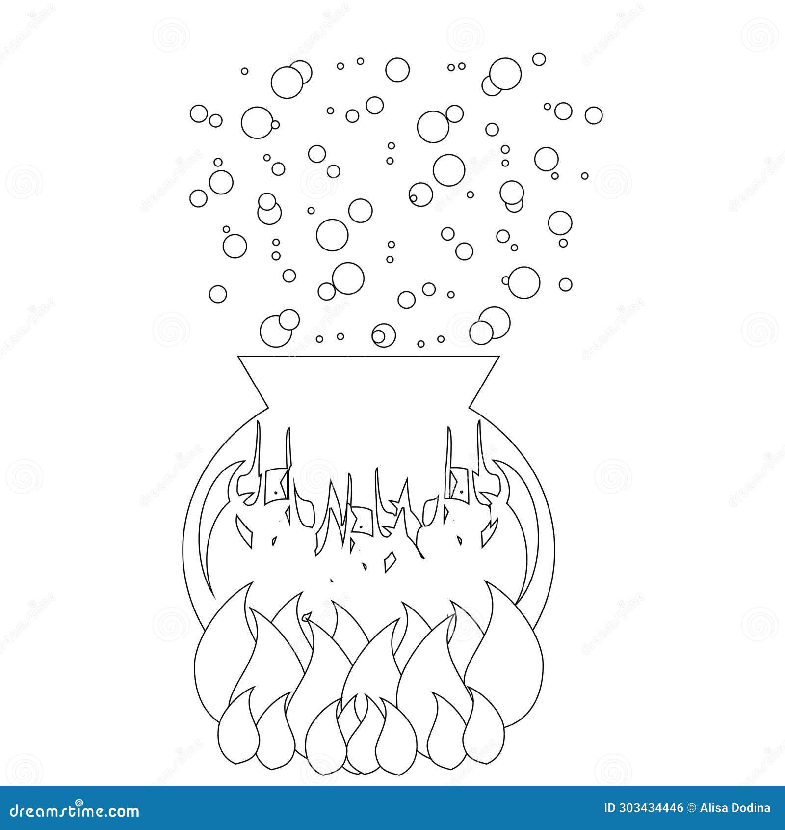 Childrens Coloring Books, the Witchs Potion Cauldron is on Fire ...