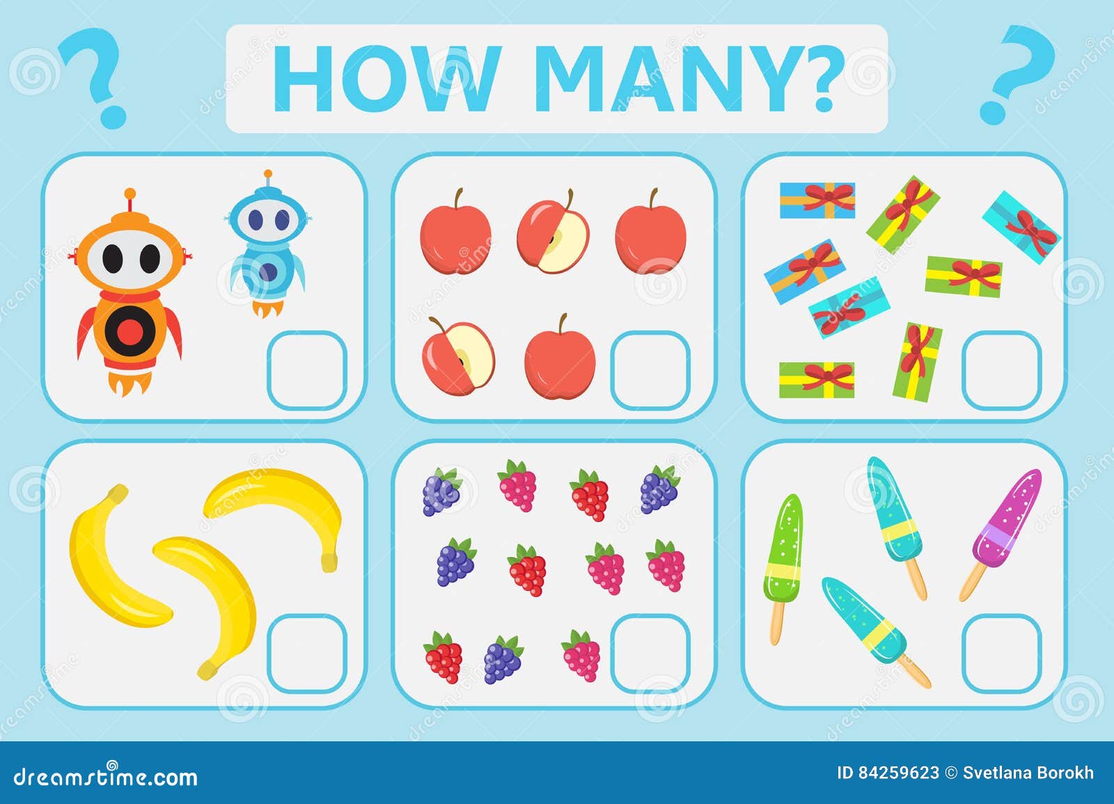 Childrens Educational Logic Game. Mathematical Task. How Many. Vector ...