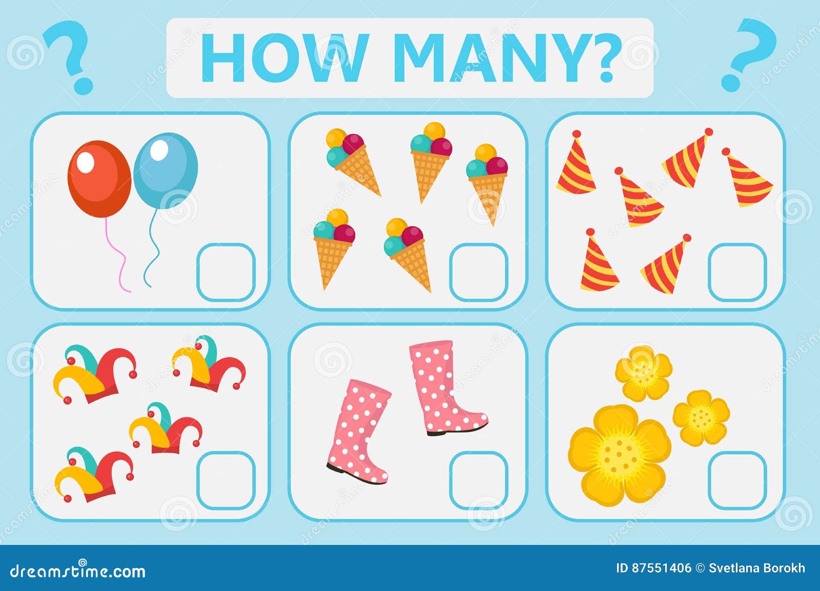 Childrens Educational Logic Game. Mathematical Task. How Many. Vector ...