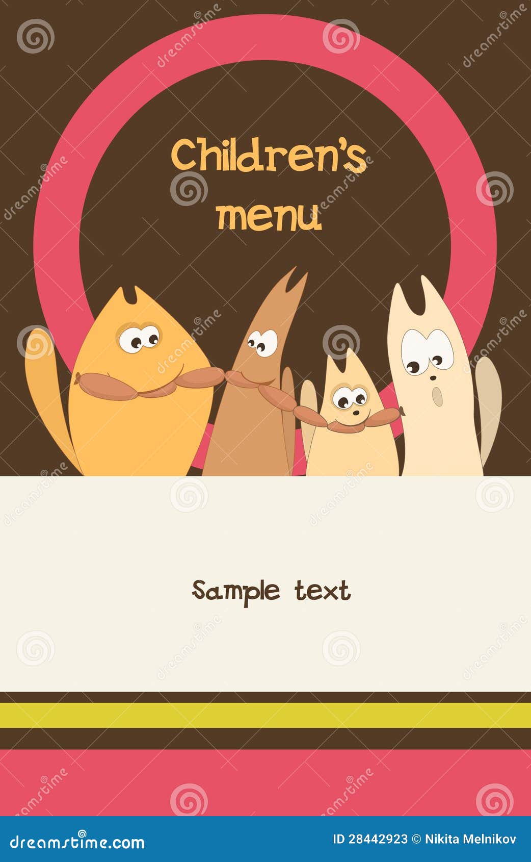 Childrens Menu Template. Cafe Menu Design For Kids. Kid Menu Frame ...