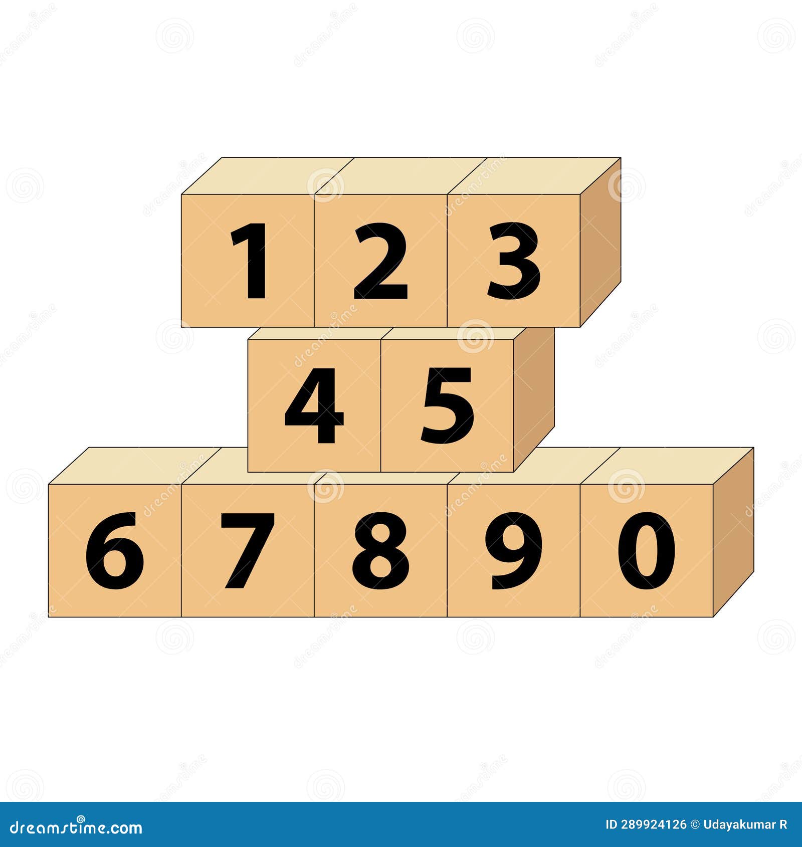 Childrens Numbers Blocks. Kids Learning Maths Numbers Blocks Stock ...