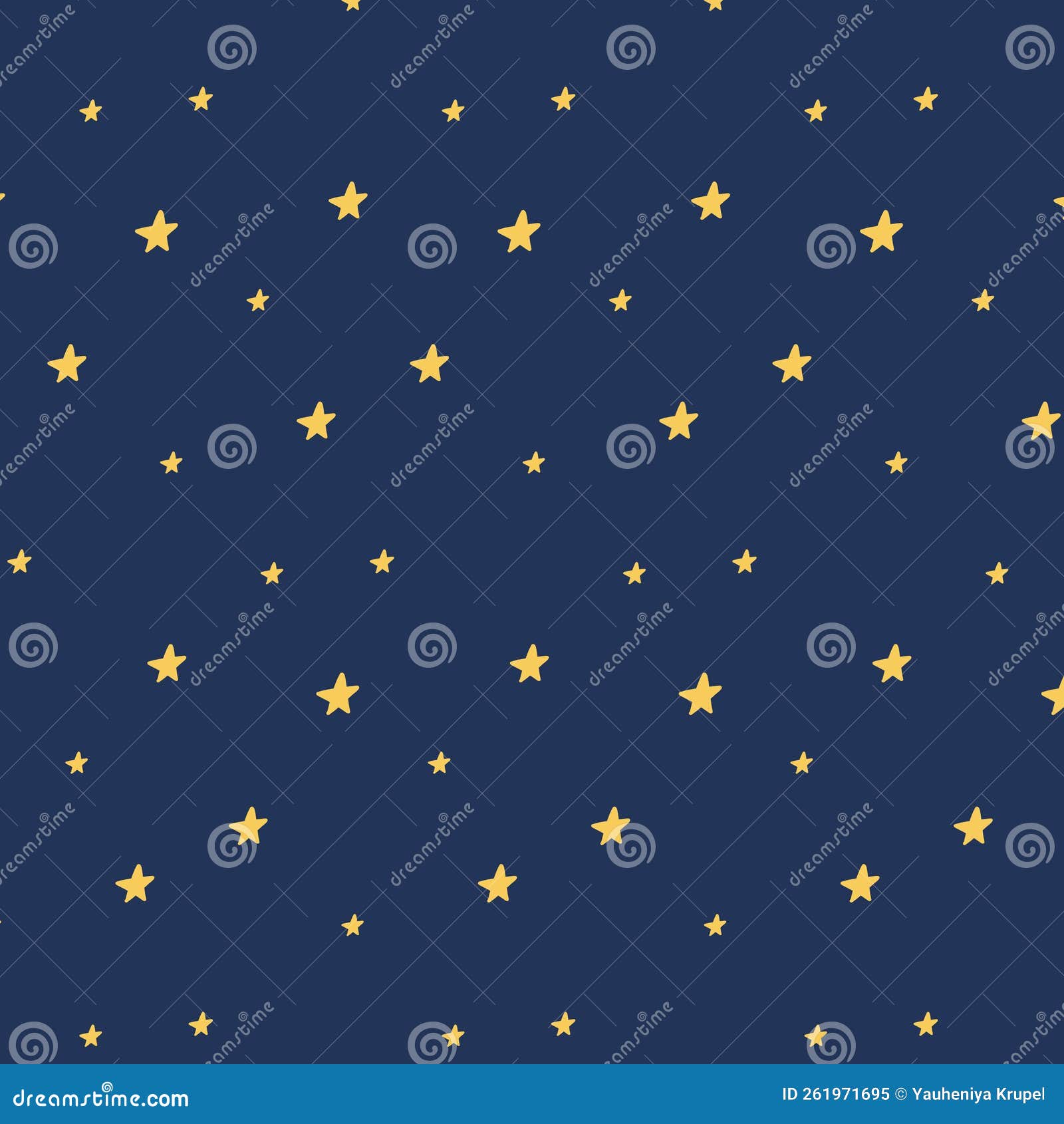 Childrens Pattern with Stars. Simple Seamless Night Sky Pattern. Vector ...