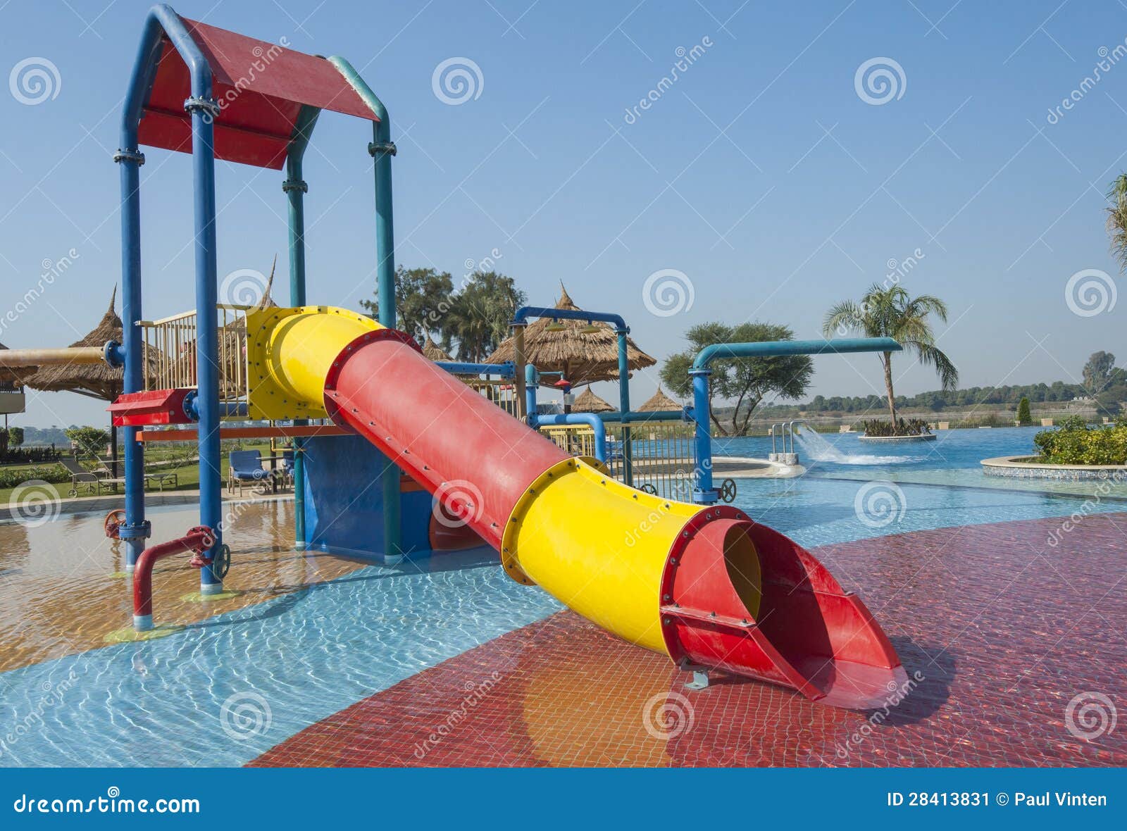 Childrens Play Area in a Pool Stock Image - Image of swimming, climbing ...