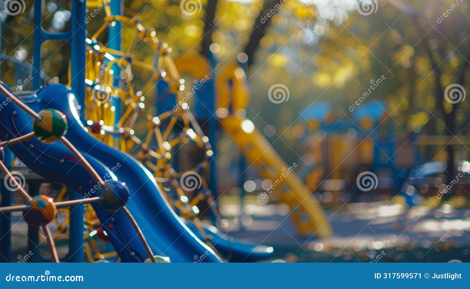 A Childrens Play Area with Slides Swings and Climbing Structures ...