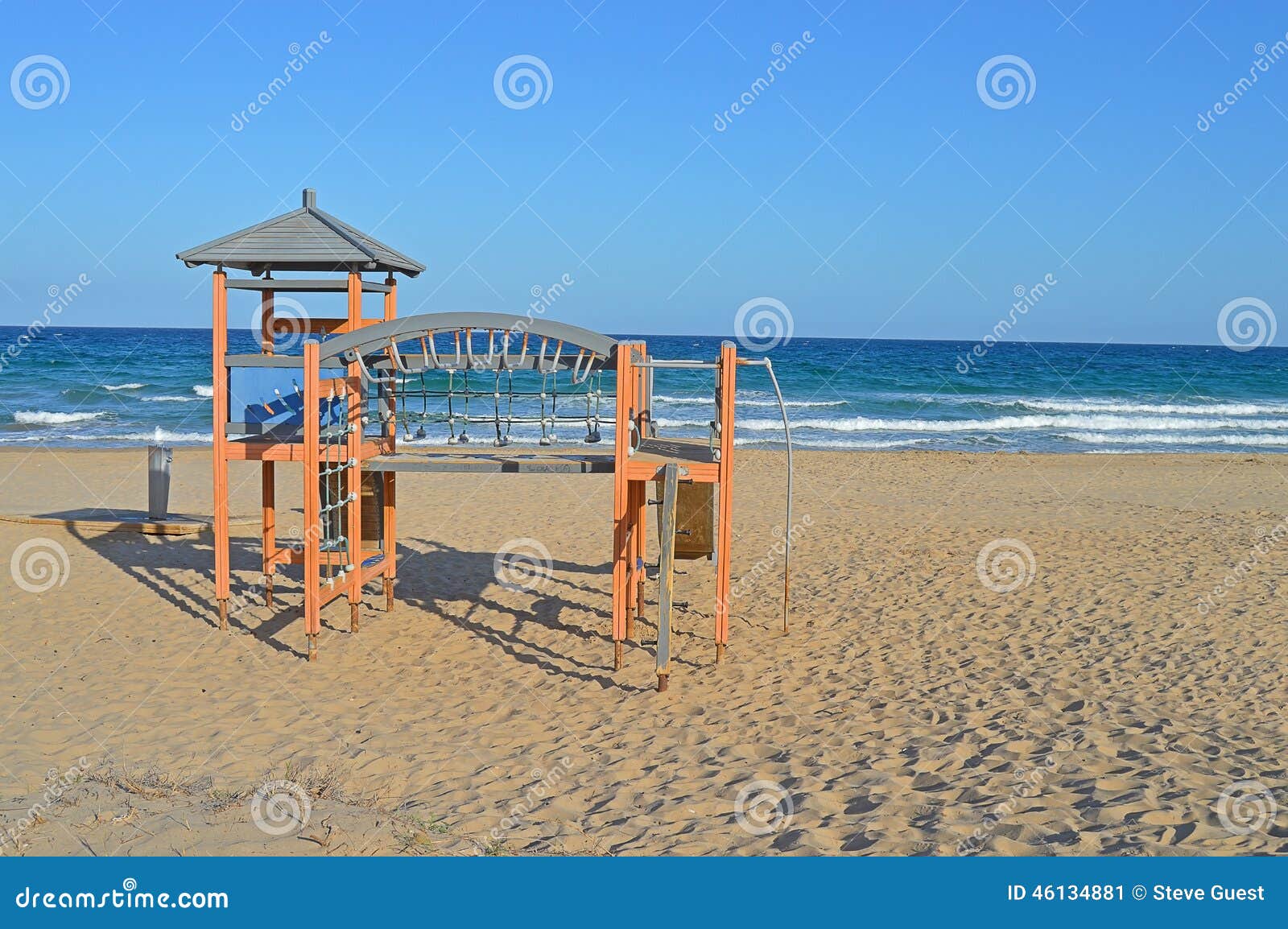 A Childrens Playground on the Beach Stock Image - Image of clear ...