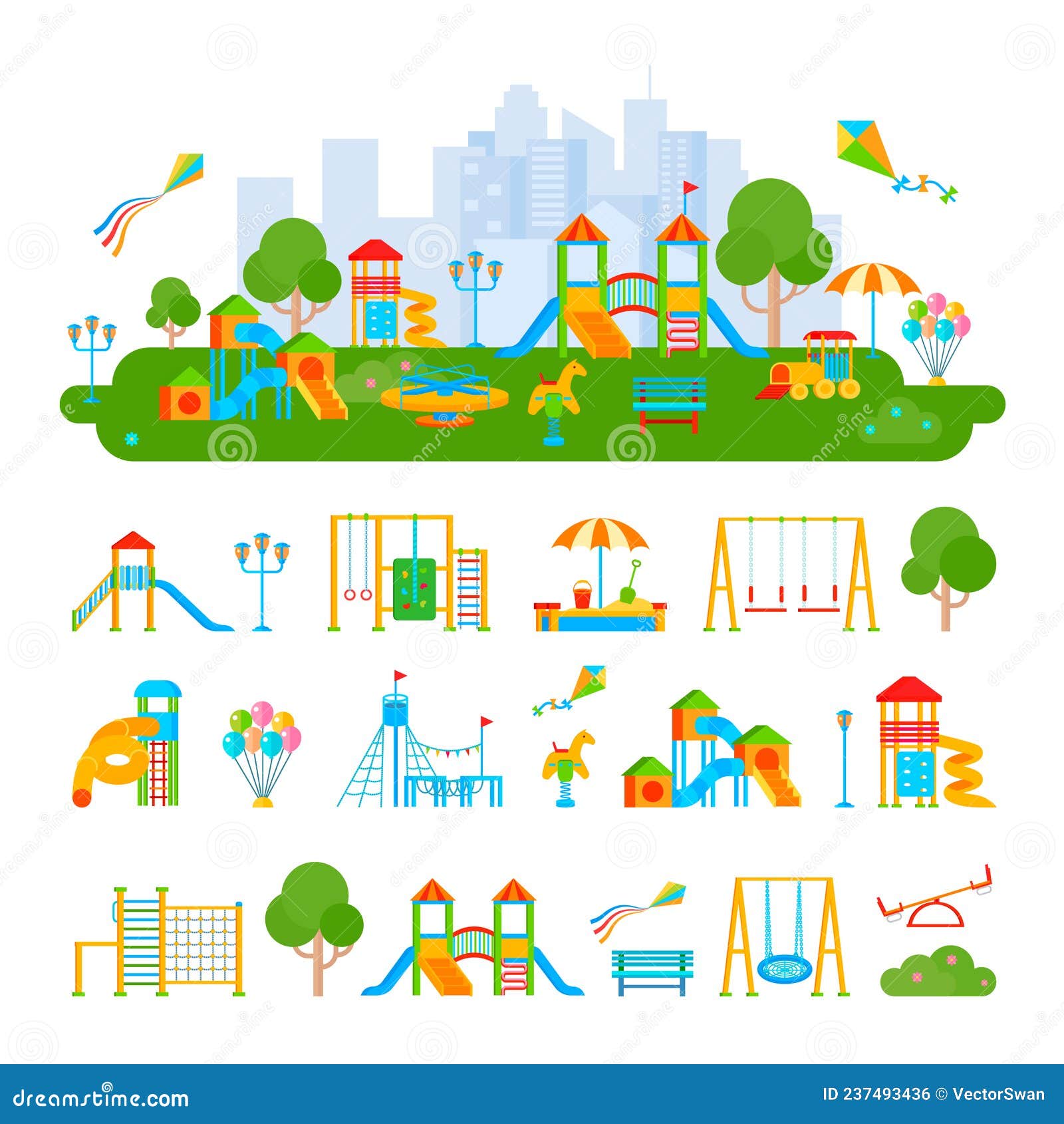 Blank Playground Template Happy Kids Poster Design Vector ...