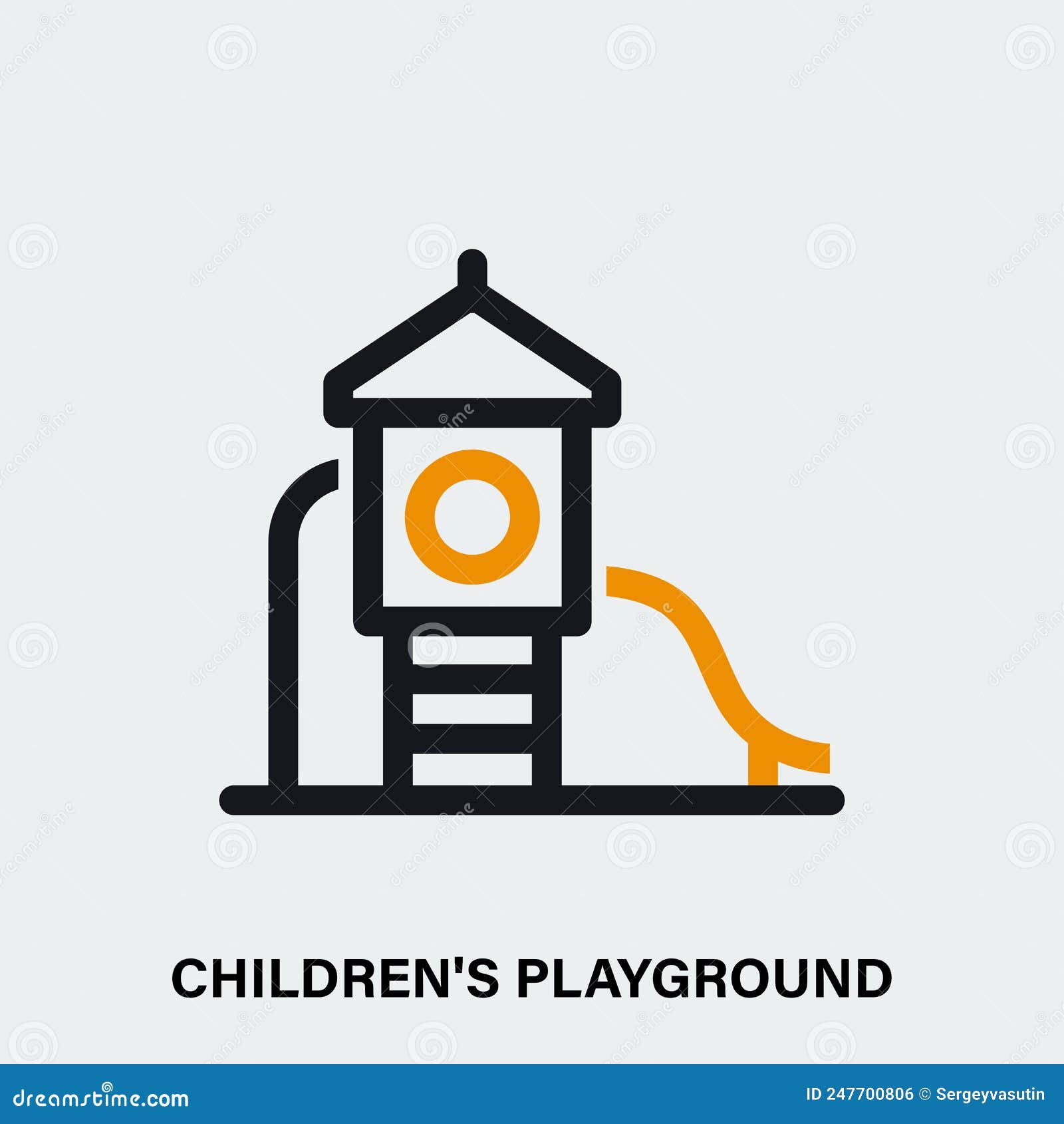 Childrens Playground Linear Vector Icon. Isolated Kids Zone Linear ...