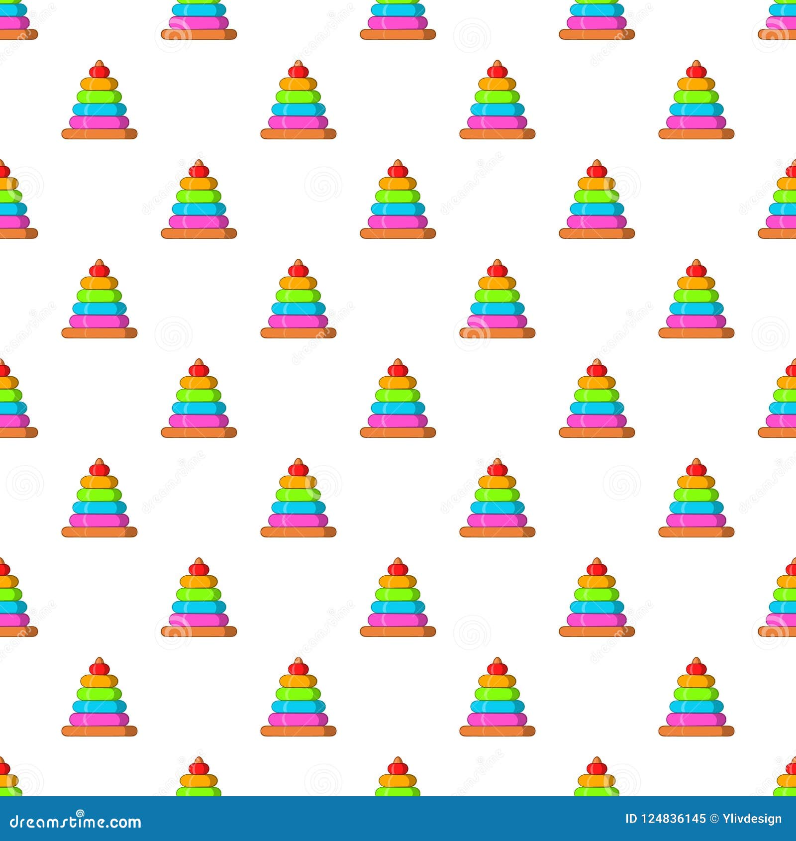 Childrens Pyramid Pattern, Cartoon Style Stock Illustration ...