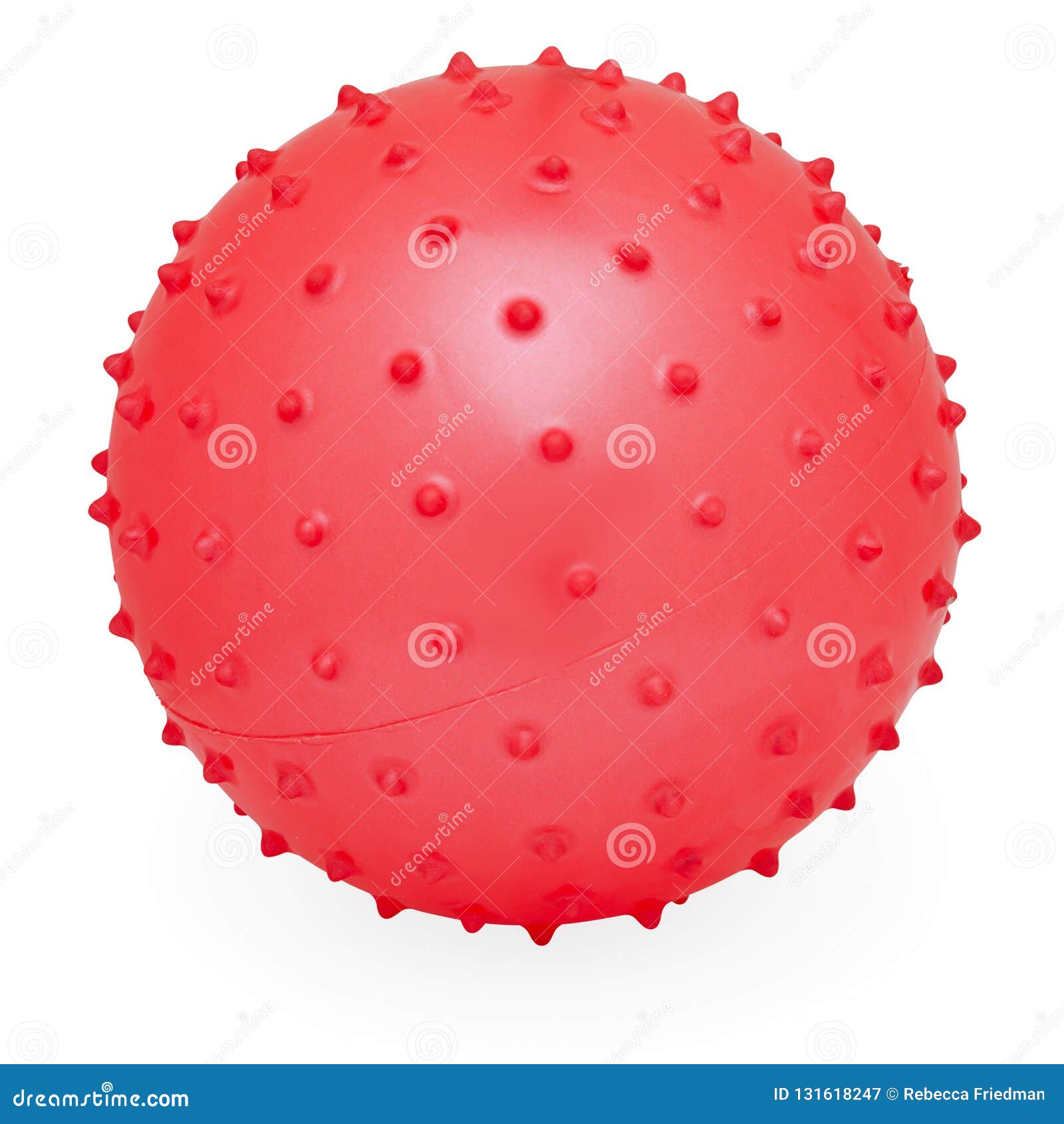 Childrens Round Silicone Inflatable Red Knobby Ball Stock Image - Image ...