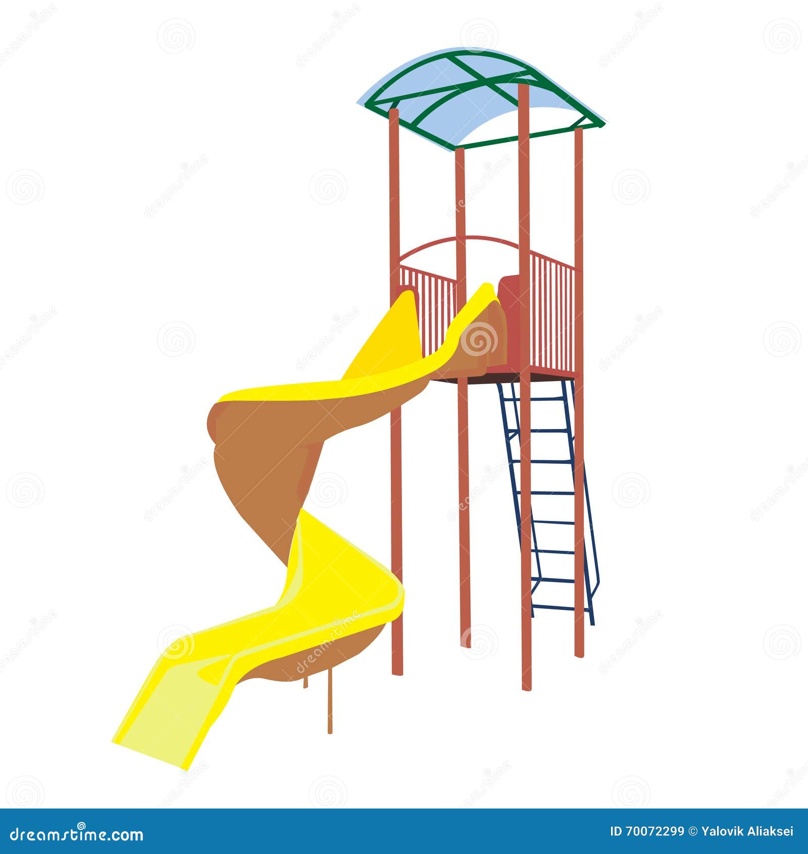 Childrens slide yellow stock vector. Illustration of pursuit - 70072299