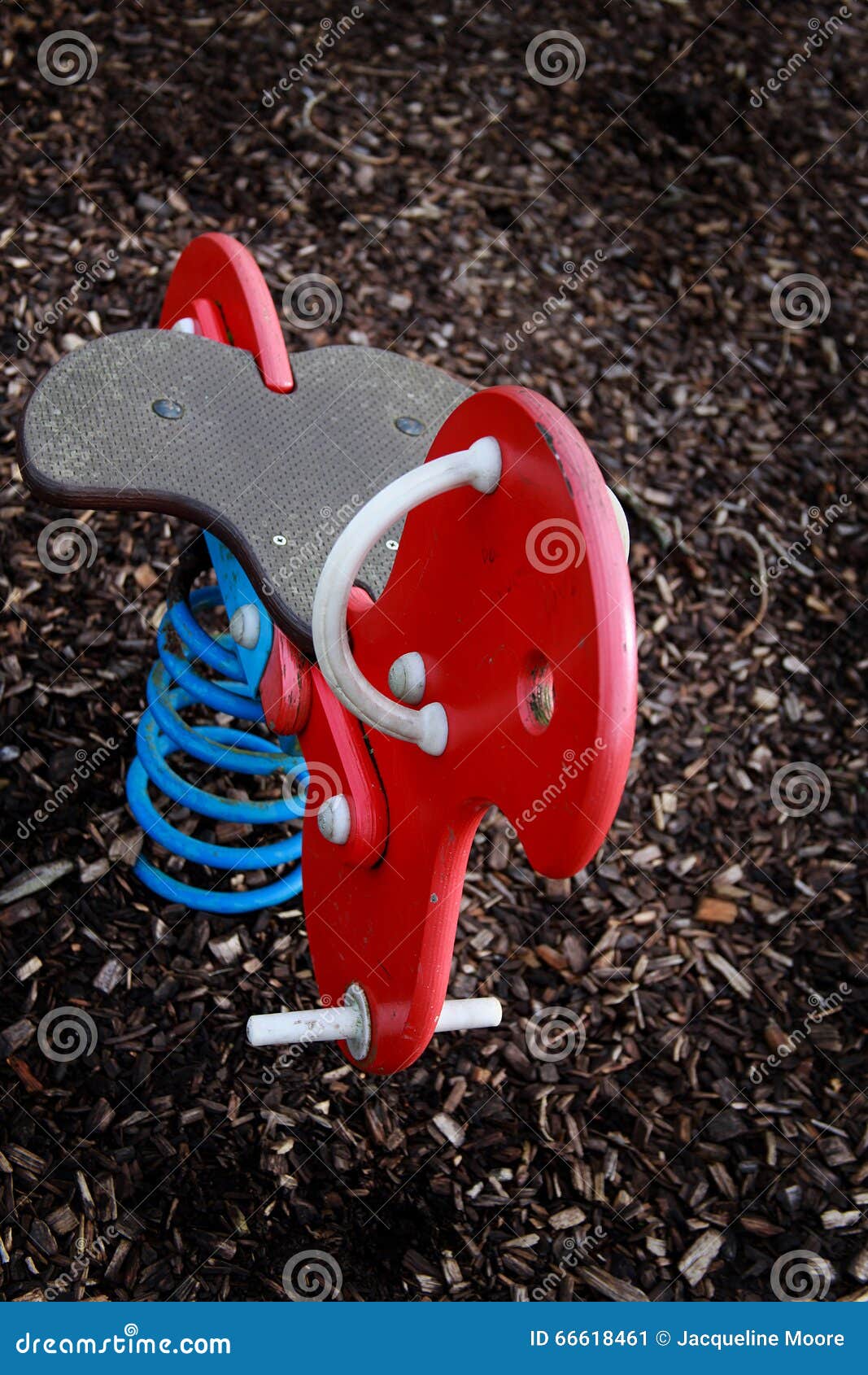 Childrens Spring Rocking Ride in a Play Park Standing Empty Stock Image ...