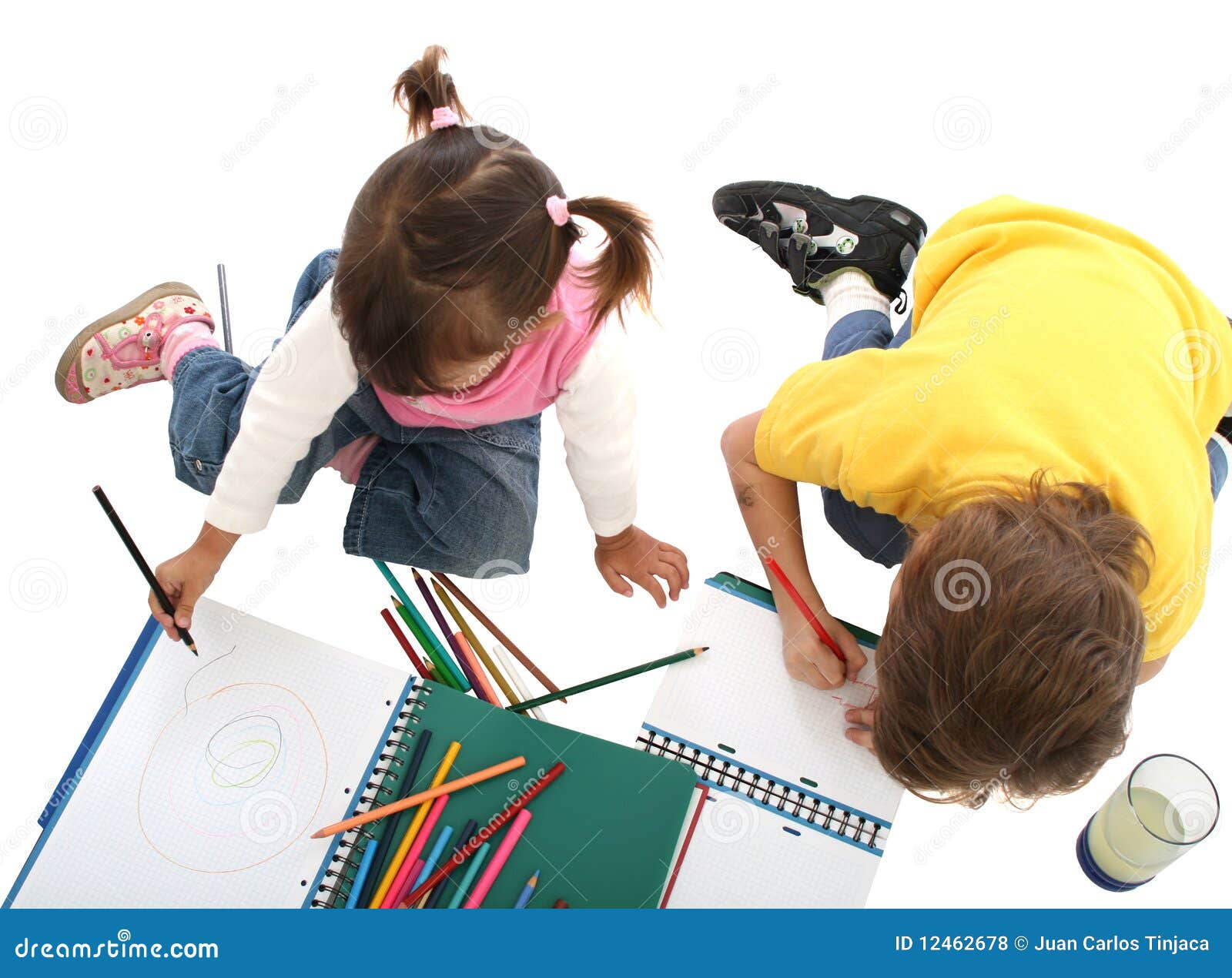 Childrens Students with Crayons Stock Photo - Image of hispanic ...