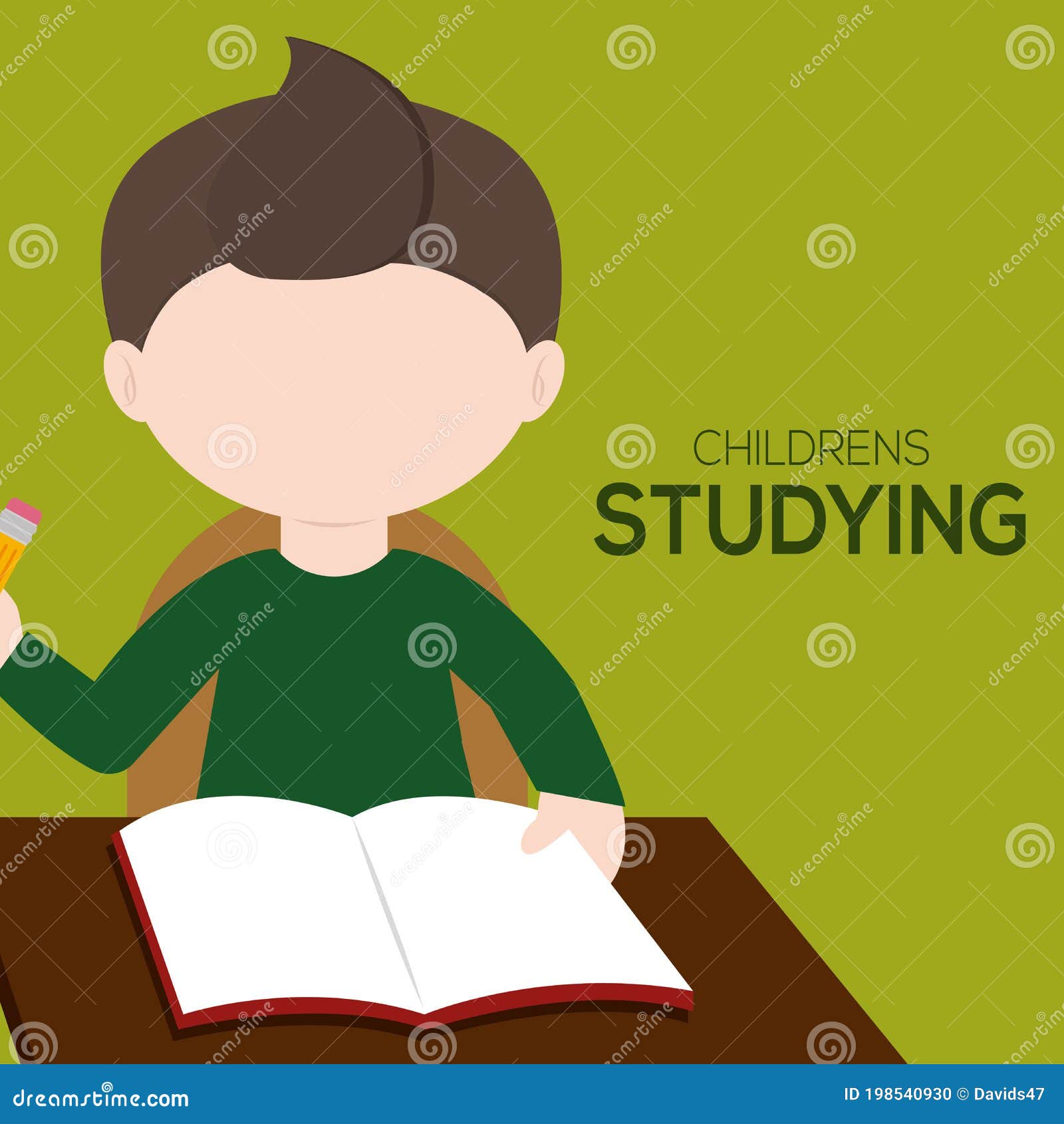 Childrens studying poster stock vector. Illustration of learn - 198540930