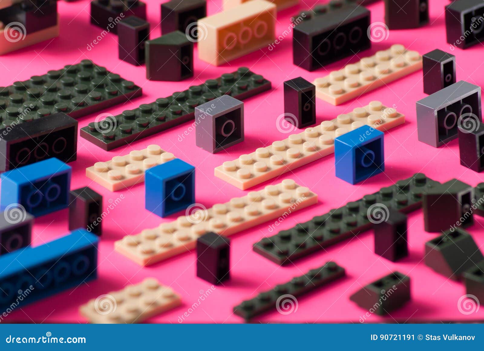 Childrens Toy Blocks. Colorful Details on a Pink Background, Stock ...