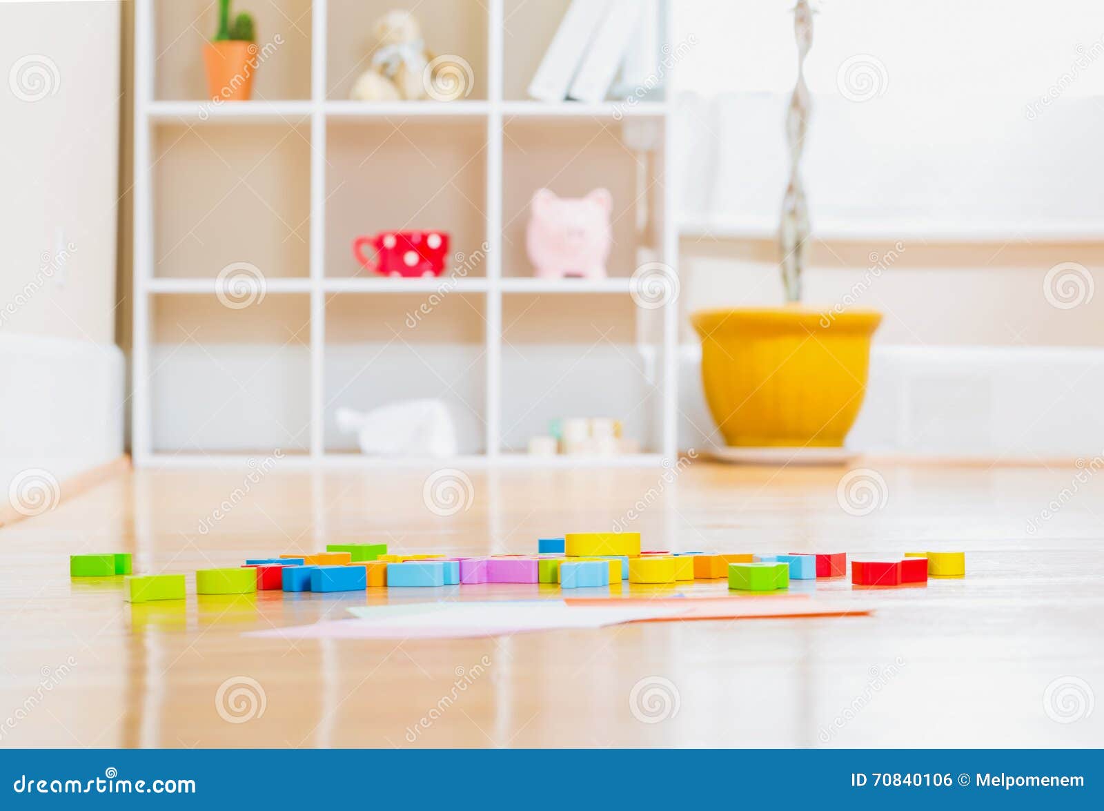 Childrens Toy Blocks Inside a Home Stock Photo - Image of wood, little ...