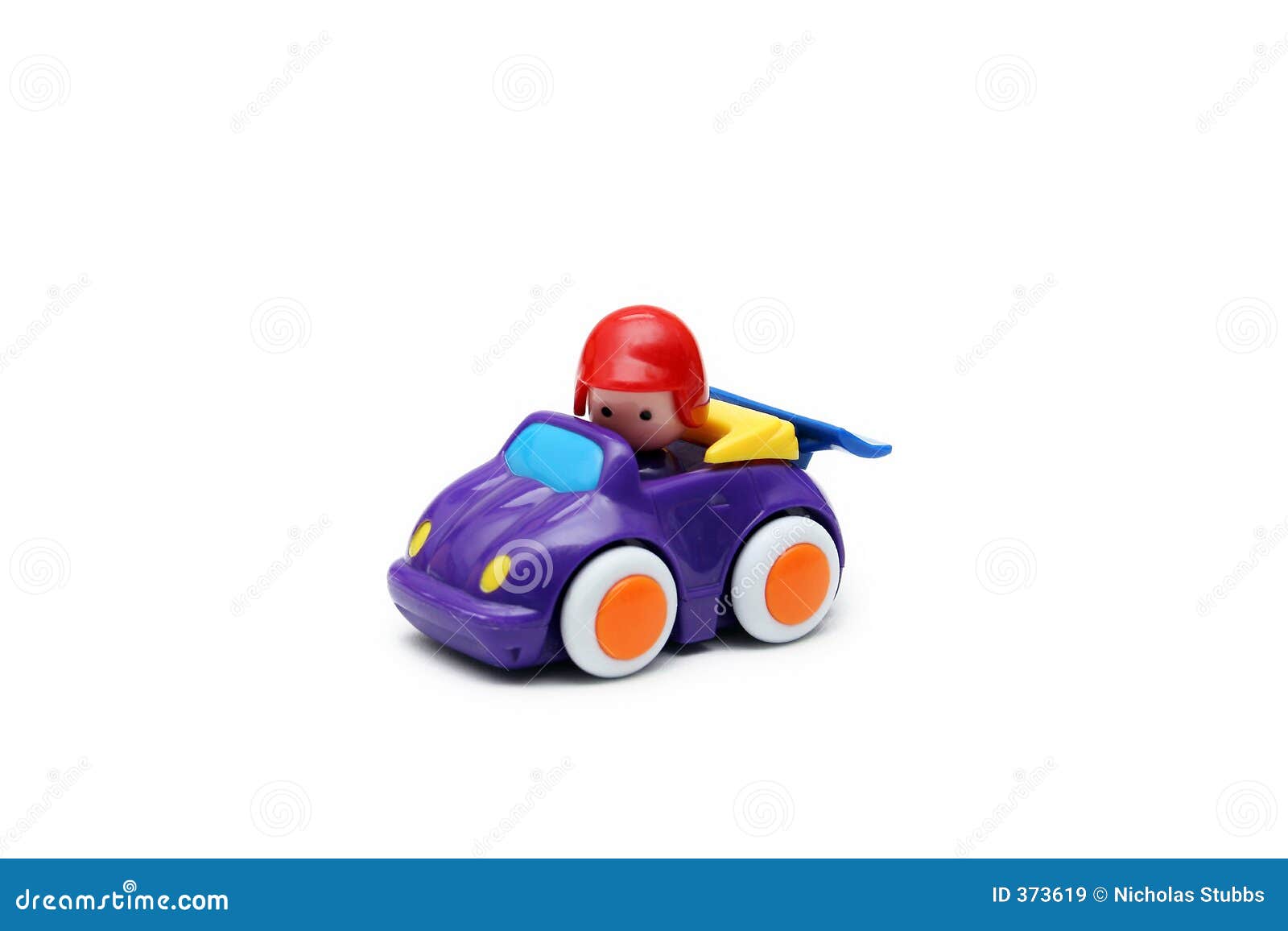 Childrens toy car stock image. Image of isolate, play, orange - 373619