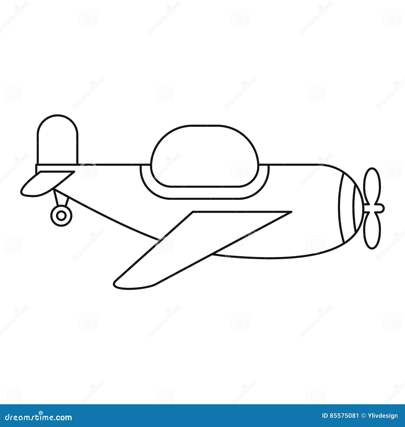 Childrens Toy Plane Icon, Outline Style Stock Vector - Illustration of ...