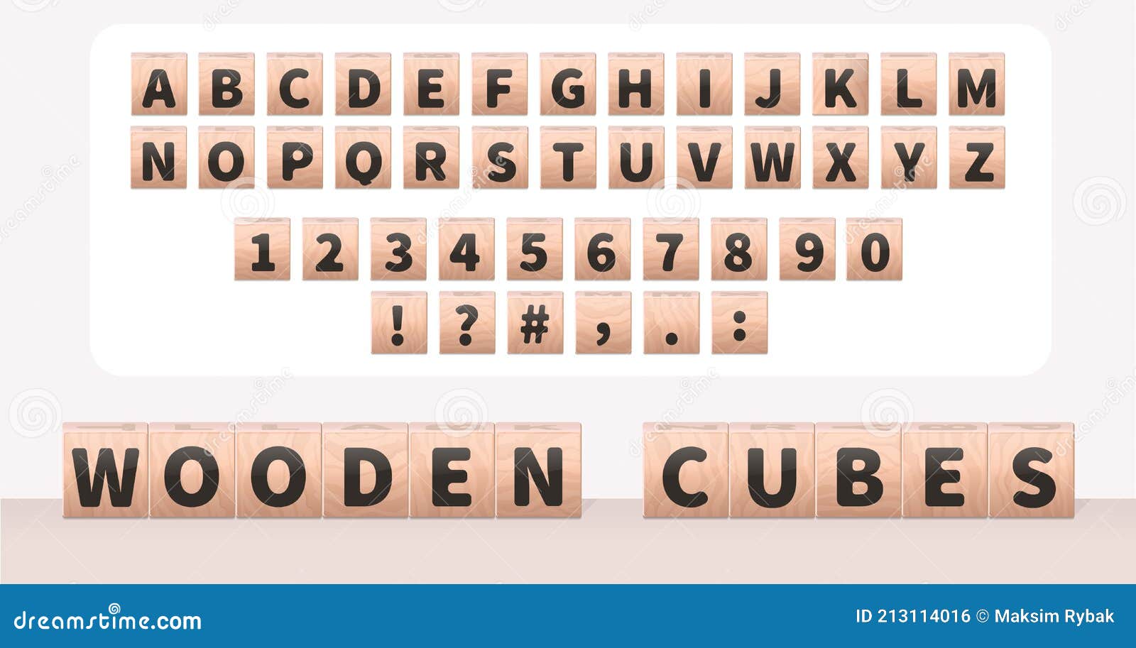 Childrens Wooden Cubes with the Alphabet Stock Vector - Illustration of ...