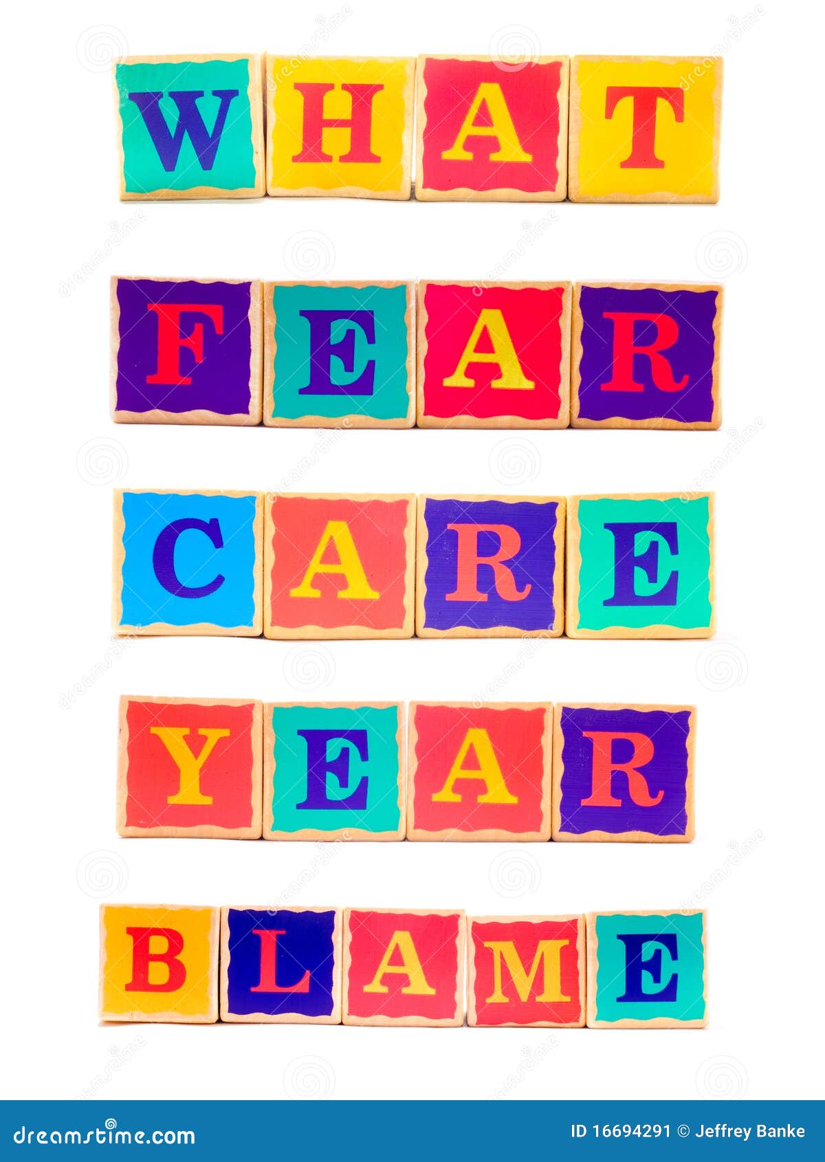 Childrens Wooden Word Building Blocks Stock Image - Image of year, care ...