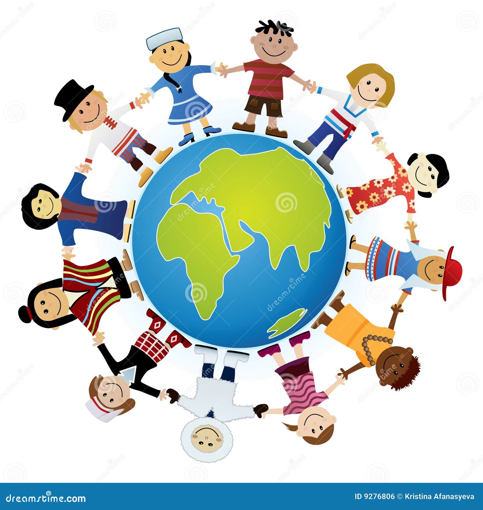 Childrens of the World stock vector. Illustration of globe - 9276806