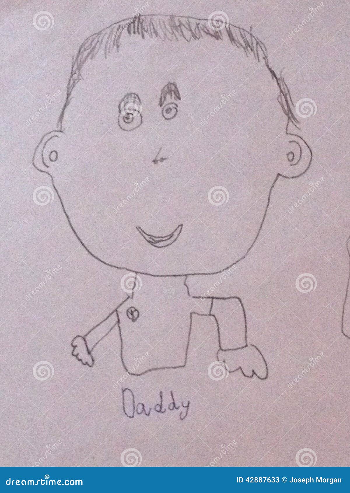 Childs Drawing of a Daddy stock image. Image of childs - 42887633