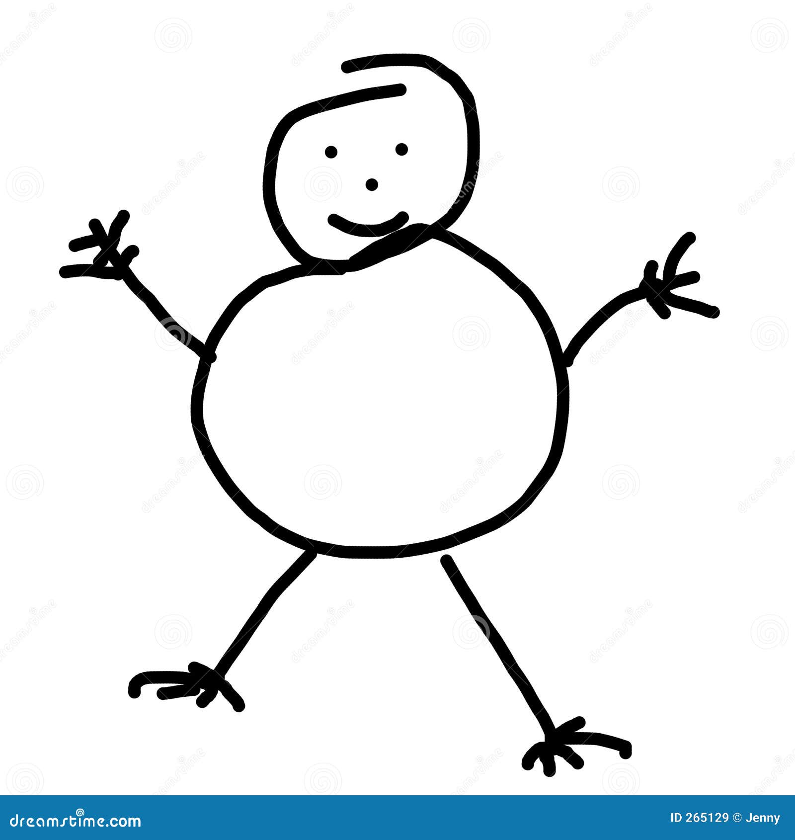 Childs drawing of a person stock illustration. Illustration of smiling ...