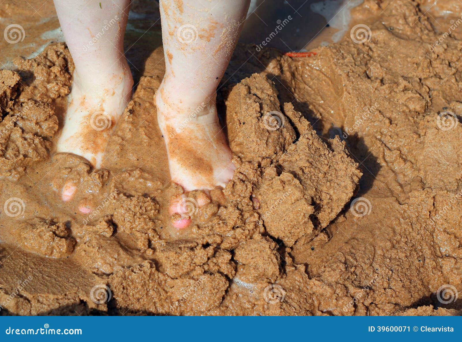 Childs feet in wet sand. stock image. Image of feet, child - 39600071