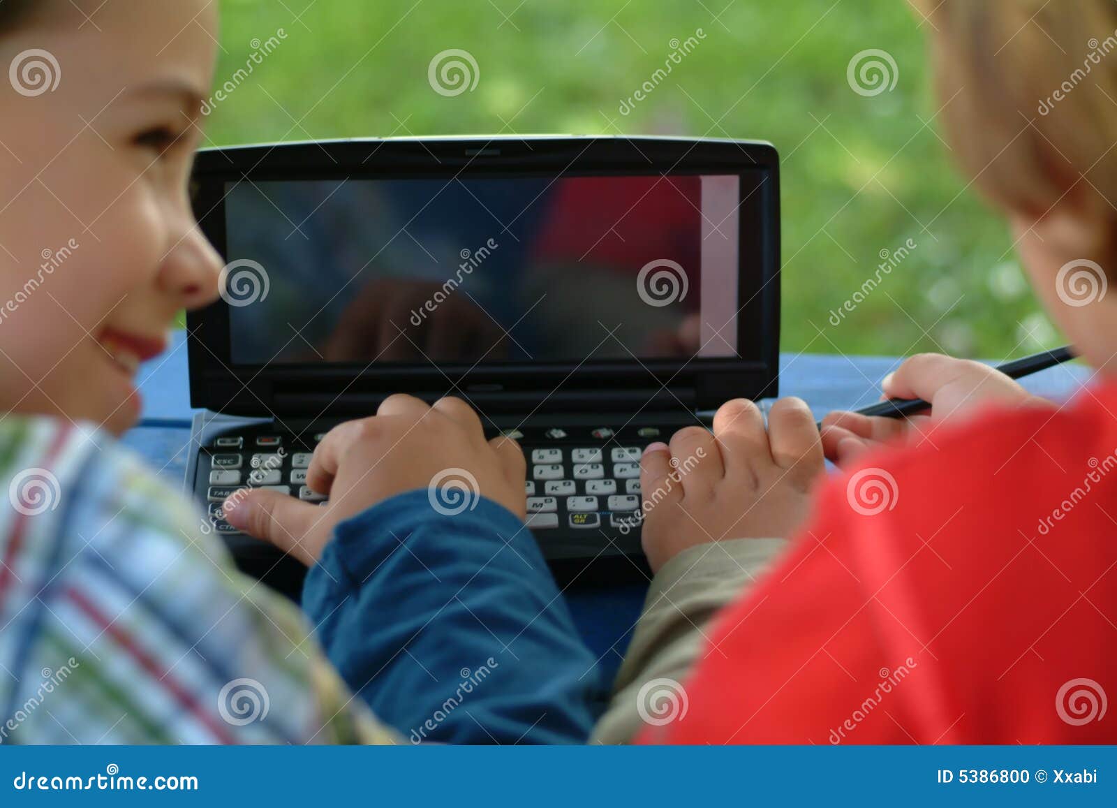 Childs and PDA stock photo. Image of assistant, data, offspring - 5386800