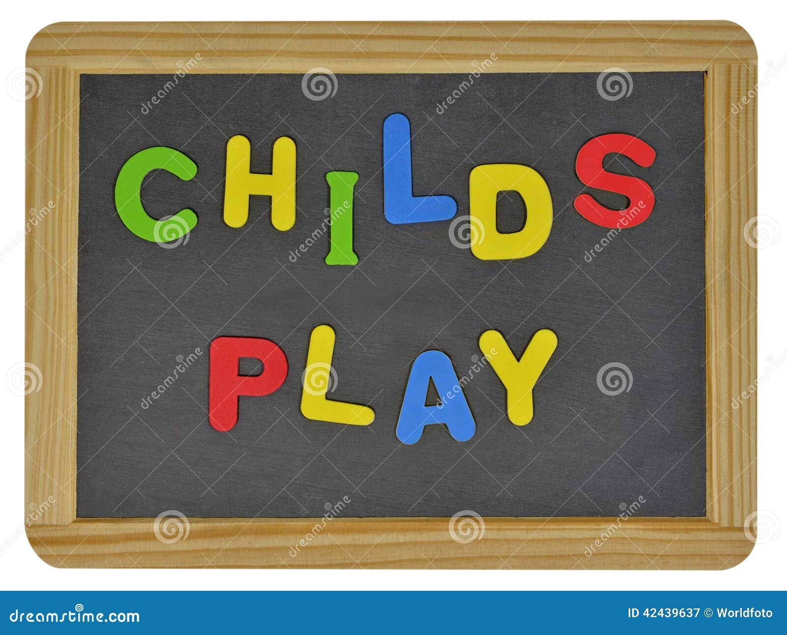 Childs Play in Colored Letters on Slate Stock Image - Image of isolated ...